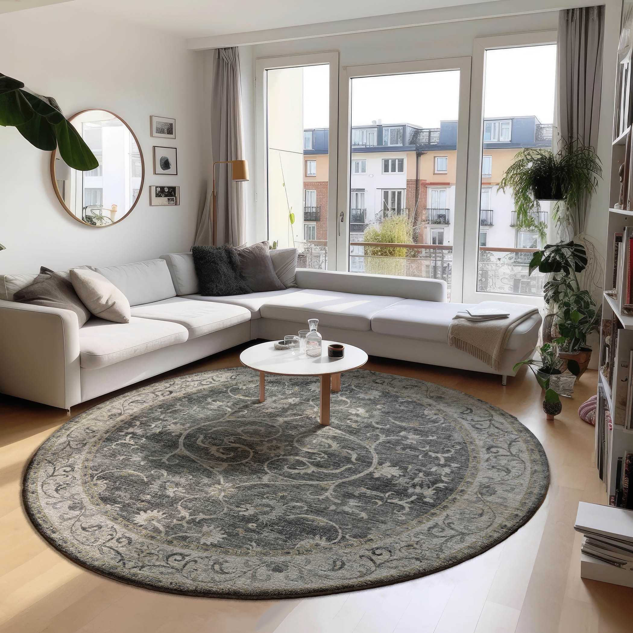 Dalyn Rug Company Area Rugs Tuscany TU6 Charcoal 10' x 10' Round Rug ...