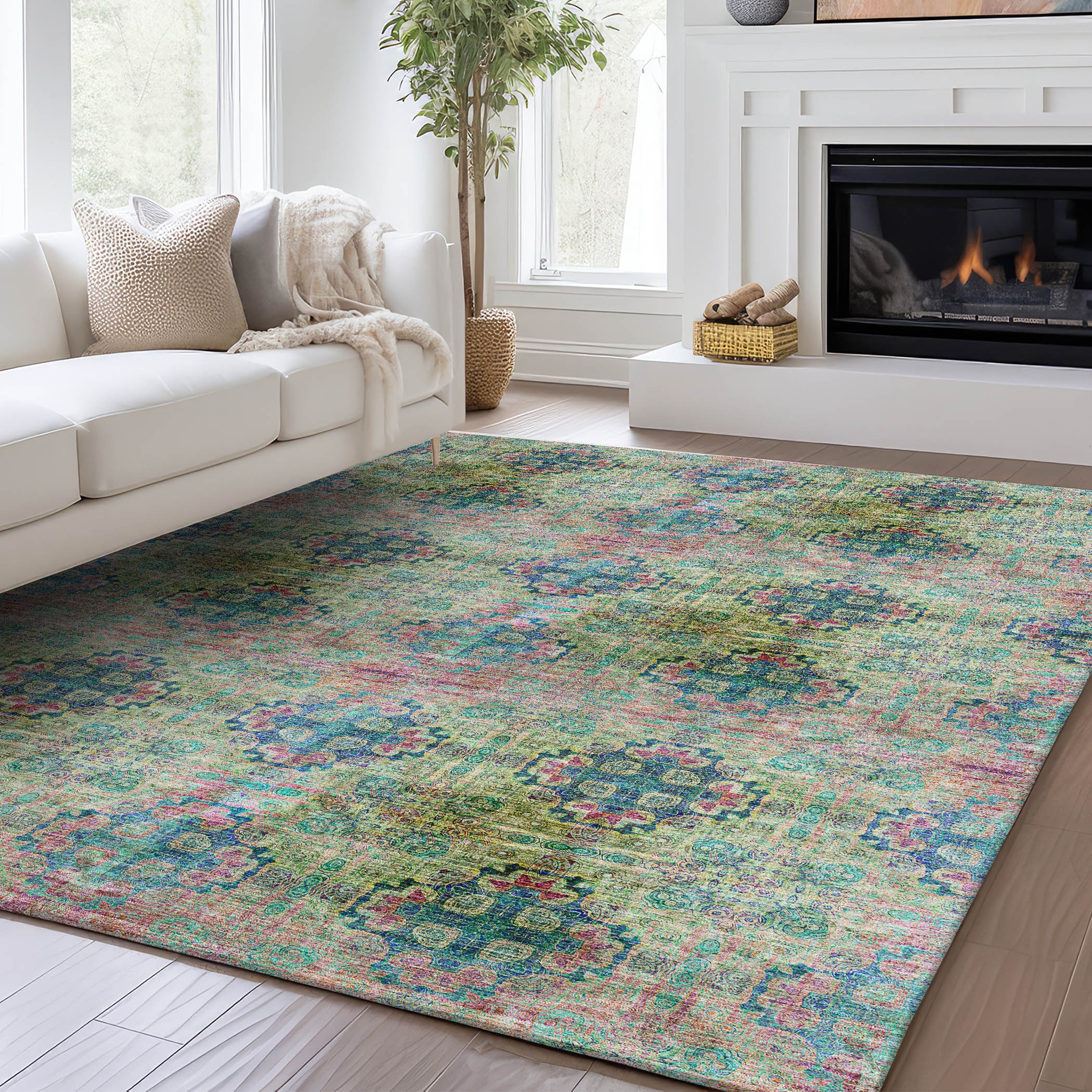 Dalyn Rug Company Area Rugs Luxury Washable Trevi TV16 Green 9' x 12 ...