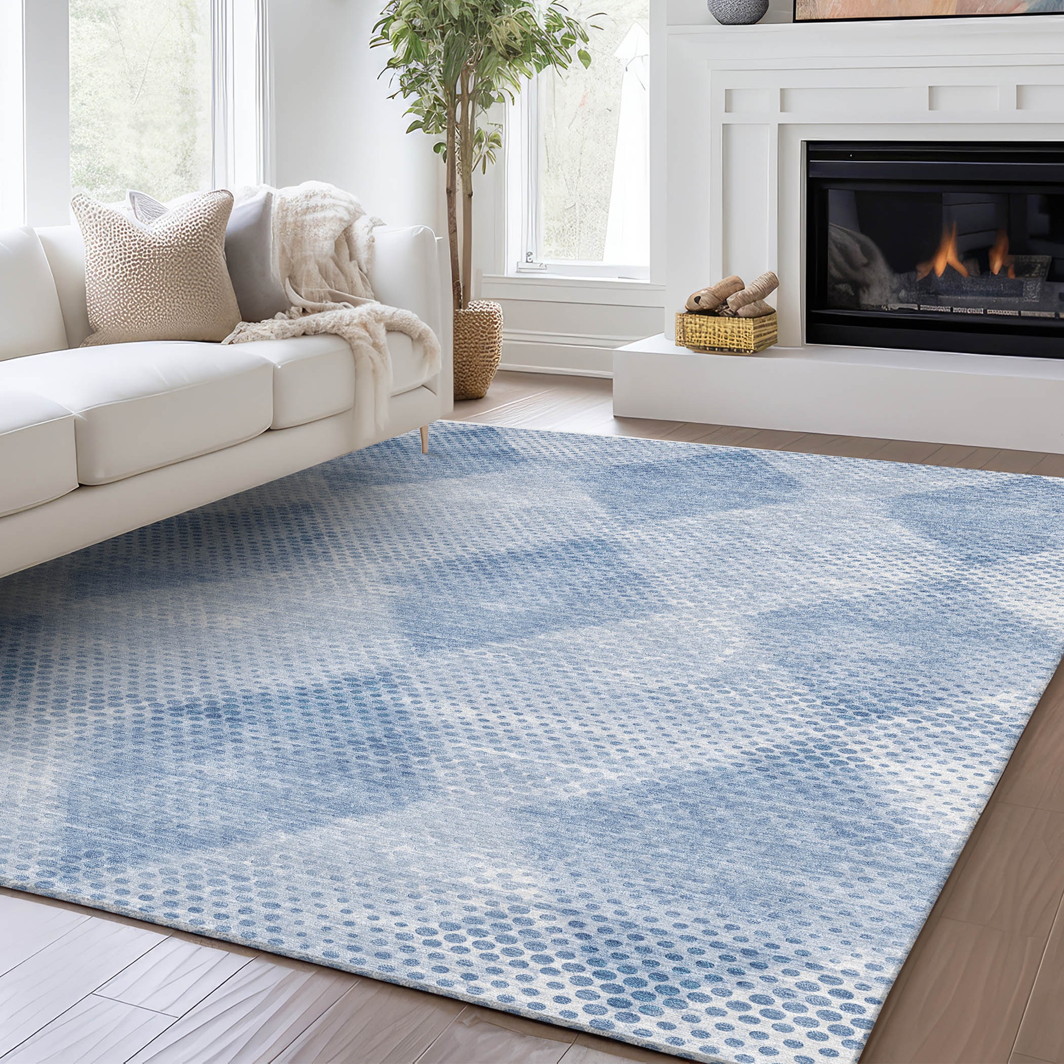 Dalyn Rug Company Area Rugs Luxury Washable Trevi TV4 Blue 5' x 7'6 ...