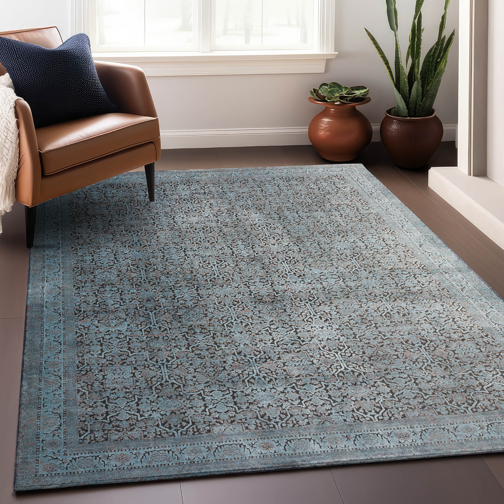 Dalyn Rug Company Area Rugs Vizcia VZ2 Blue 3' x 5'1" Rug VZ2BU3X5 ...