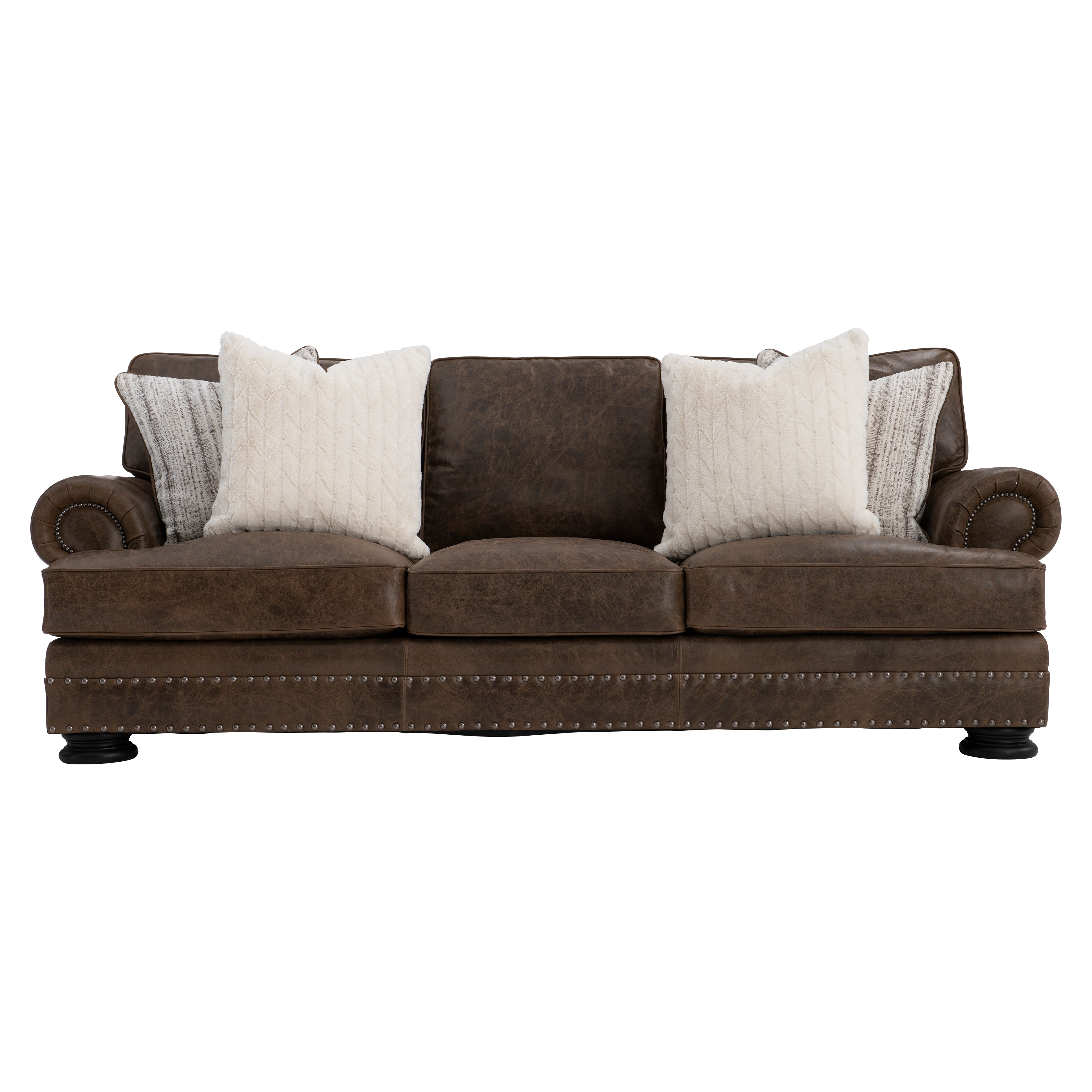 Bernhardt Living Living Room Foster Leather Sofa 5377LMO | Hickory ...