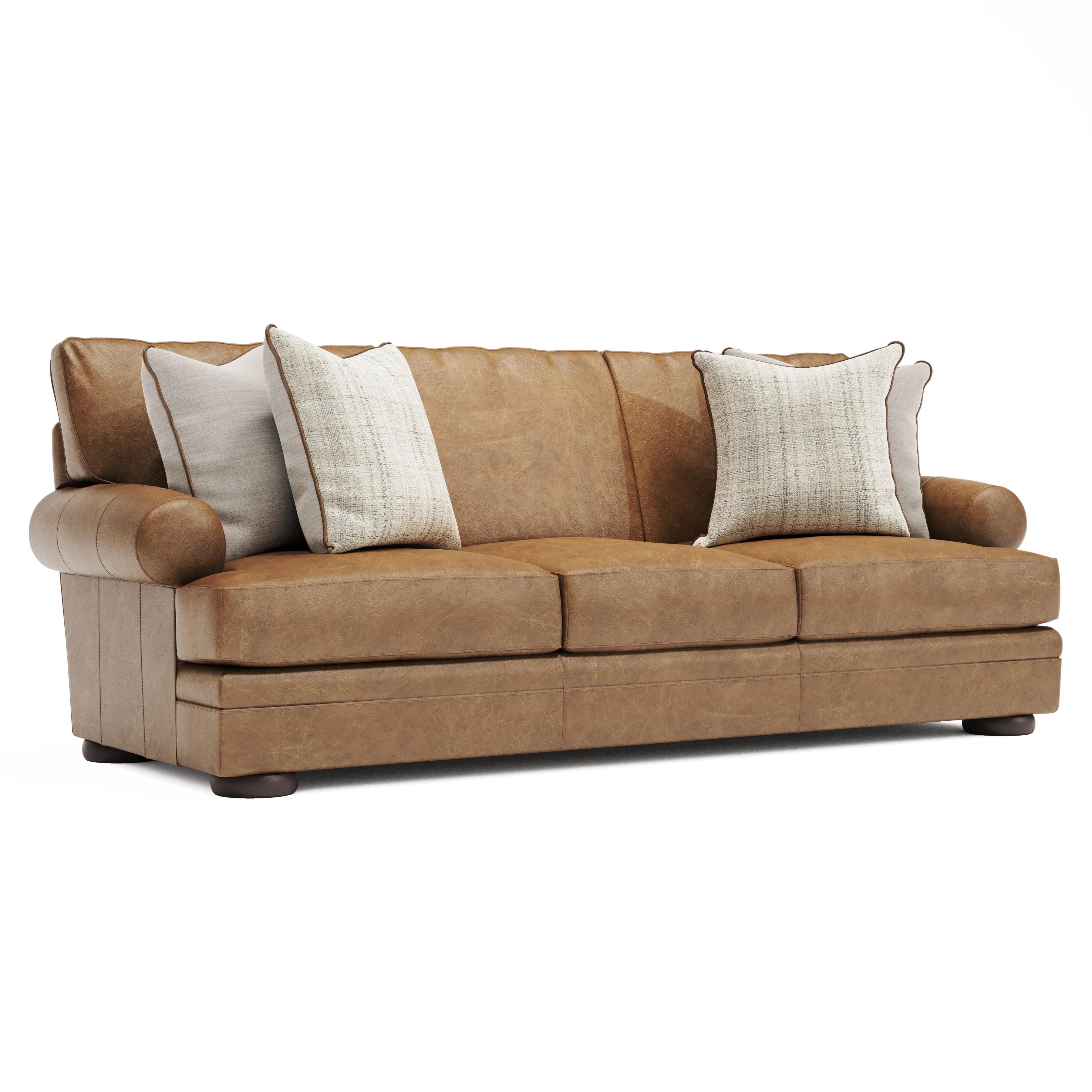 Bernhardt Living Living Room Harrison Leather Sofa 5887LO - Indian River Furniture - Rockledge FL