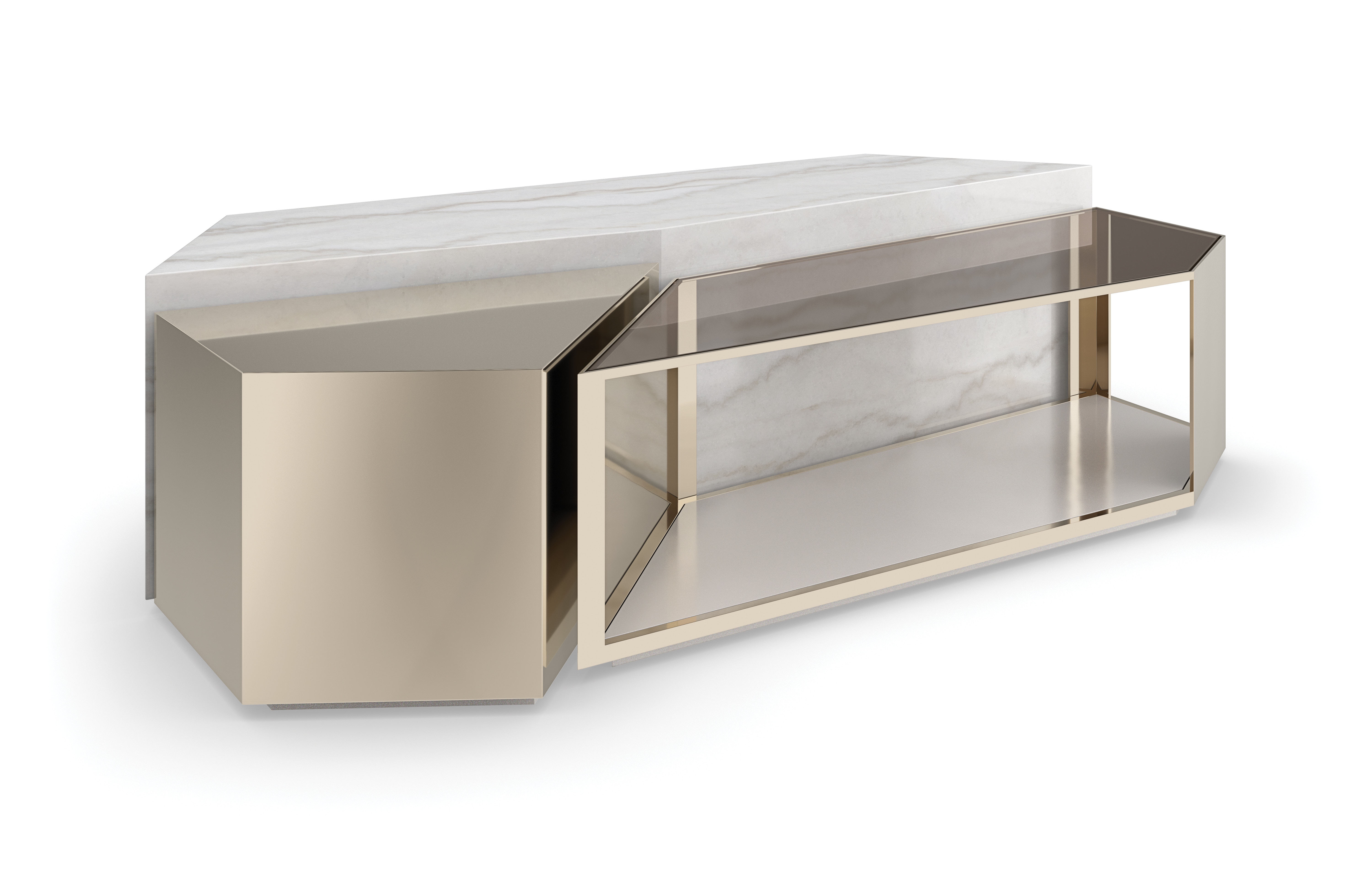 Caracole Living Room REFRACTION COCKTAIL TABLE CLA-023-402 | Hickory ...