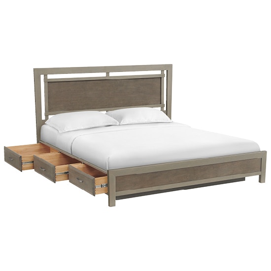 Whittier Wood Products Bedroom Ellison King Panel Storage Bed 2222AST ...
