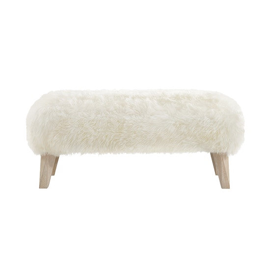 Whittier Wood Bedroom Catalina Sheepskin Bench 3390SAN | Hickory ...
