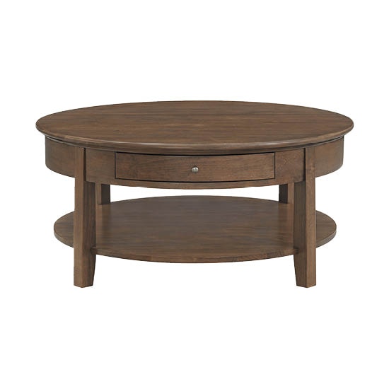 Whittier Wood Products Living Room McKenzie Round Cocktail Table 3512JAV - Woodbridge Interiors