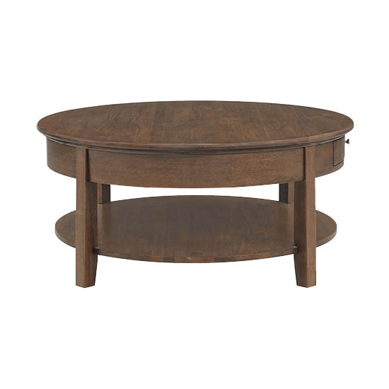 Whittier Wood Products Living Room McKenzie Round Cocktail Table 3512JAV - Woodbridge Interiors