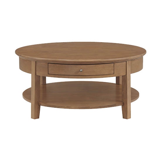 Whittier Wood Products Living Room McKenzie Round Cocktail Table 3512PEC - Woodbridge Interiors
