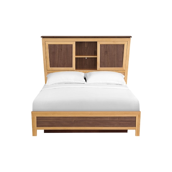 Whittier Wood Products Bedroom Addison Queen Bookcase Storage Bed ...