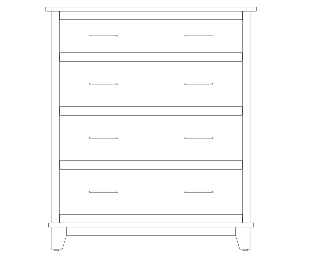 Canal Dover Furniture Bedroom Bristol 4-Drawer Chest 3X-4877 | Hickory ...