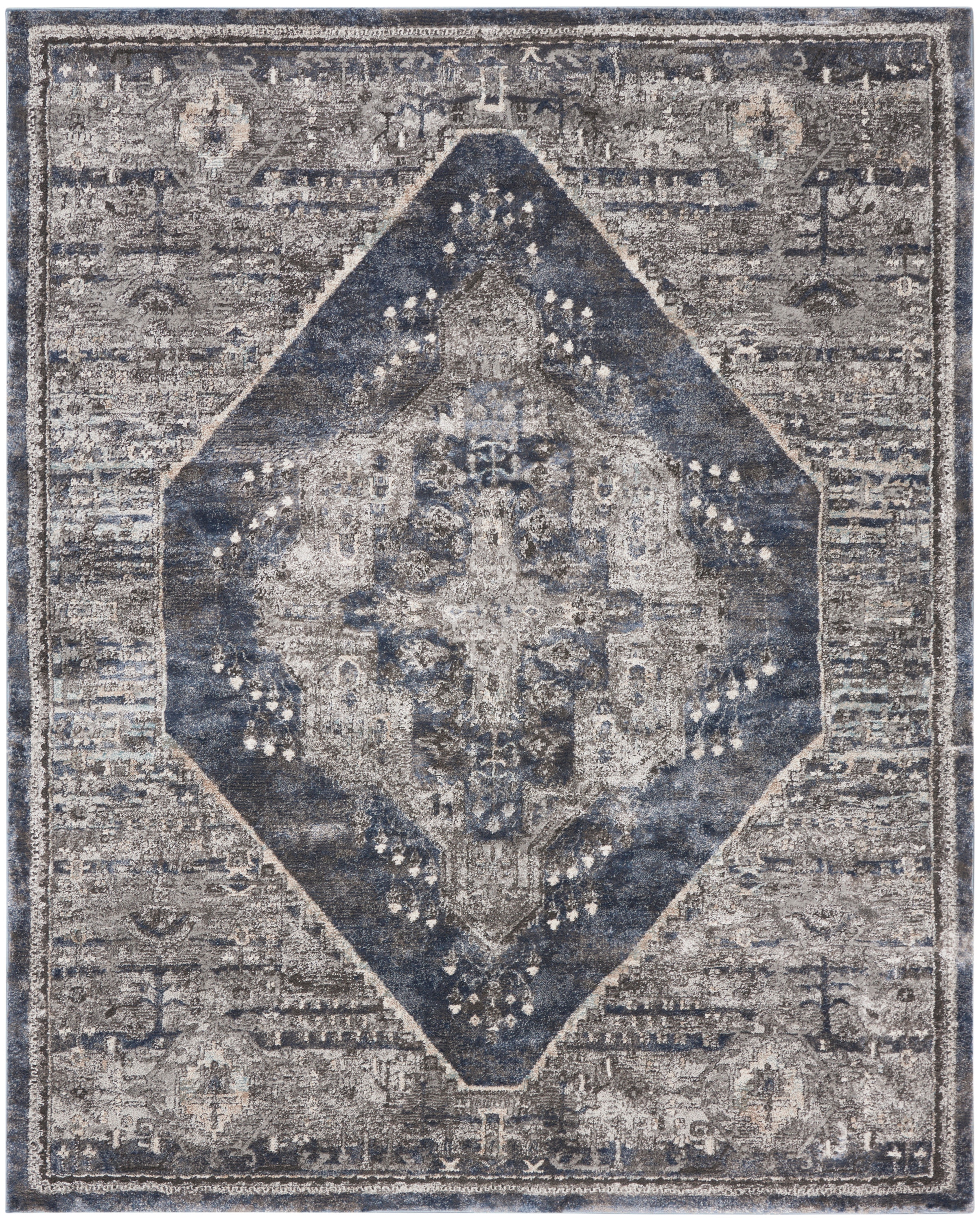 kathy ireland Home Area Rugs American Manor AMR02 Blue Area Rug AMR02 ...