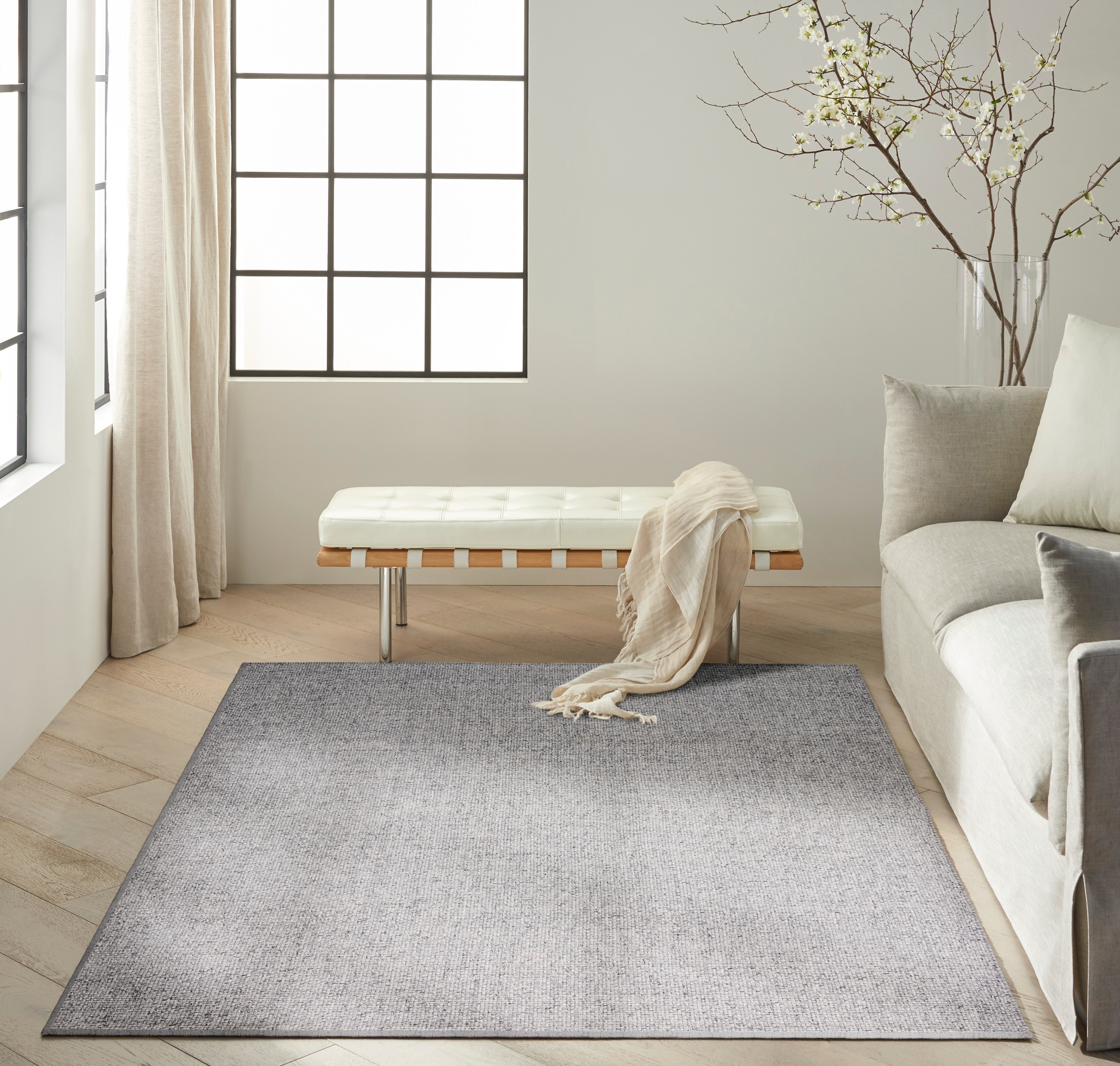 Calvin Klein Area Rugs Calvin Klein Home Tobiano 5'3" x 7'5" Silver ...