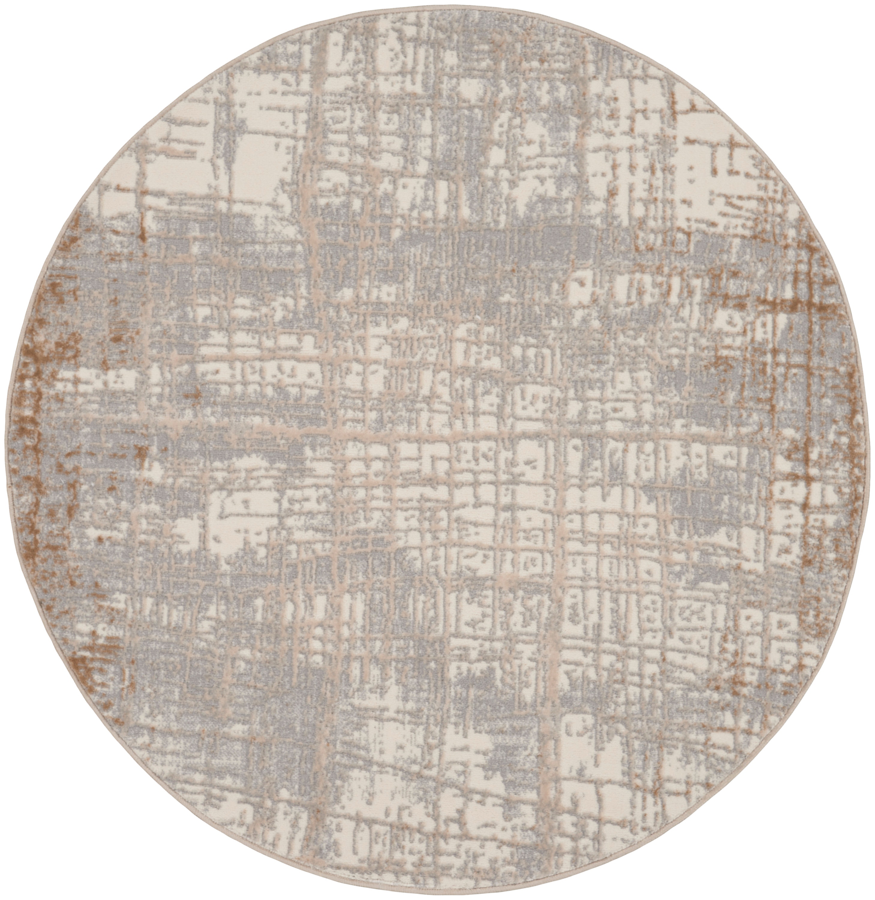 Calvin Klein Area Rugs Calvin Klein CK950 Rush 4' x Round Ivory Taupe ...
