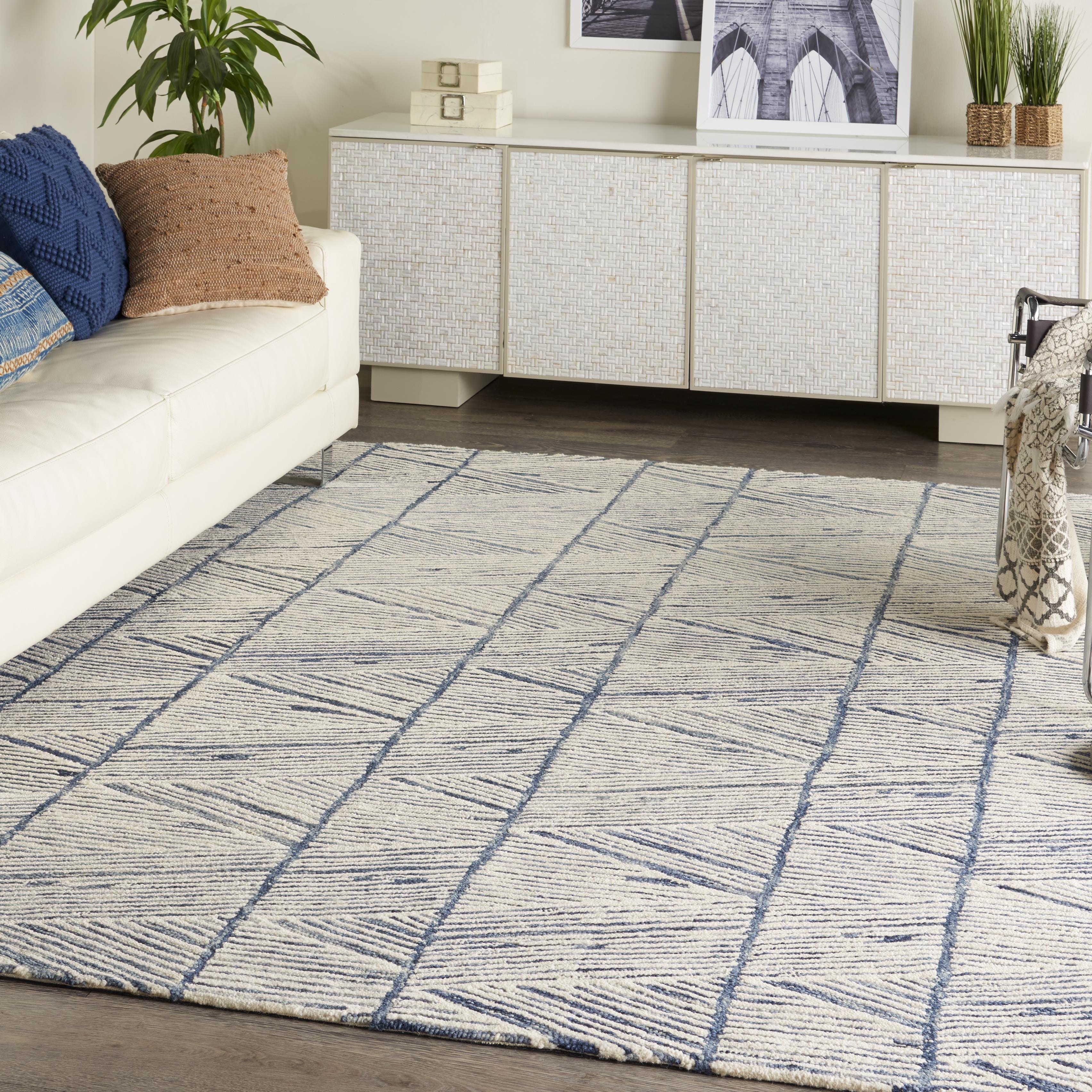 Nourison Home Area Rugs Colorado 8' x 12' White Blue Area Rug ...