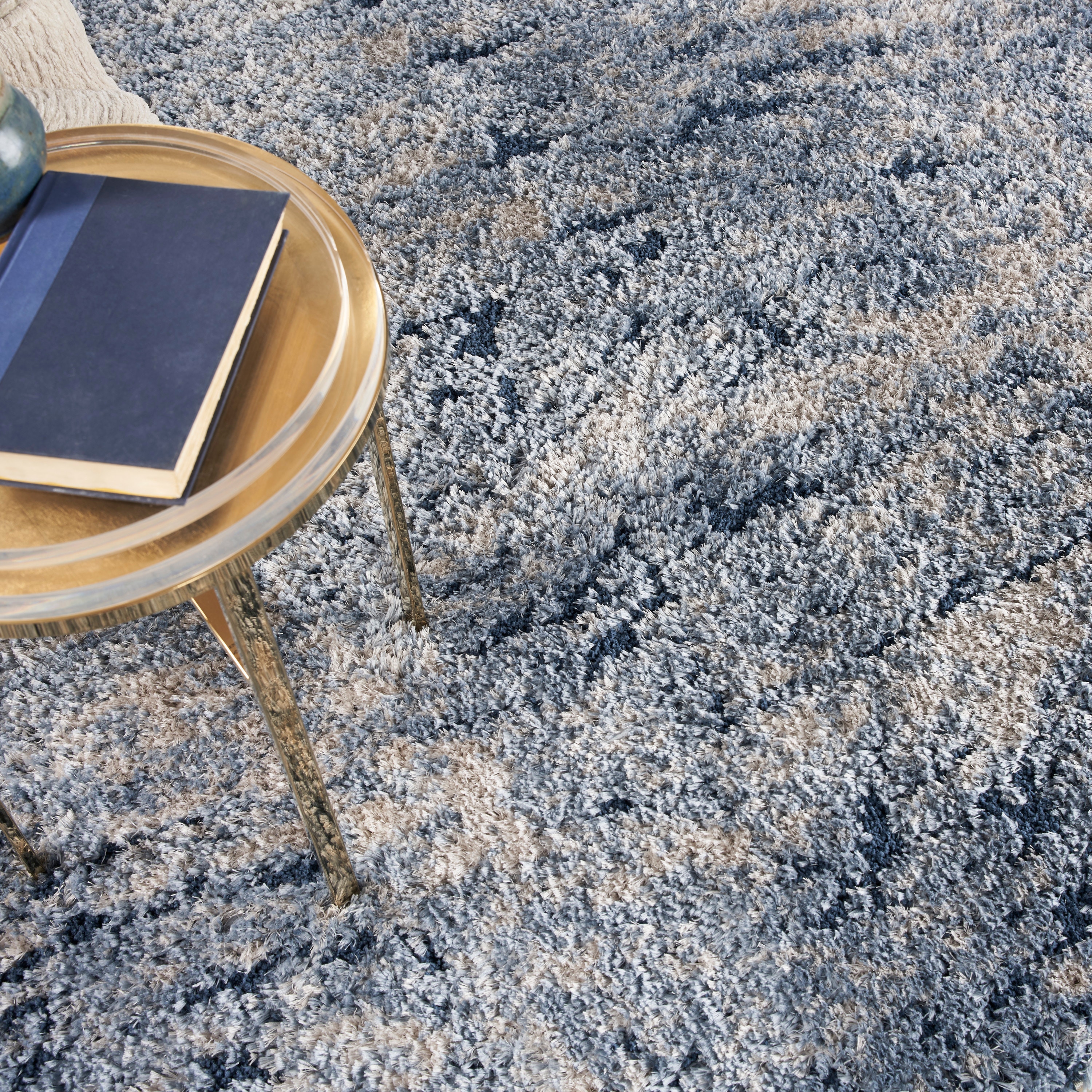 Nourison Home Area Rugs Nourison Dreamy Shag 9' x 12' Light Blue Shag ...