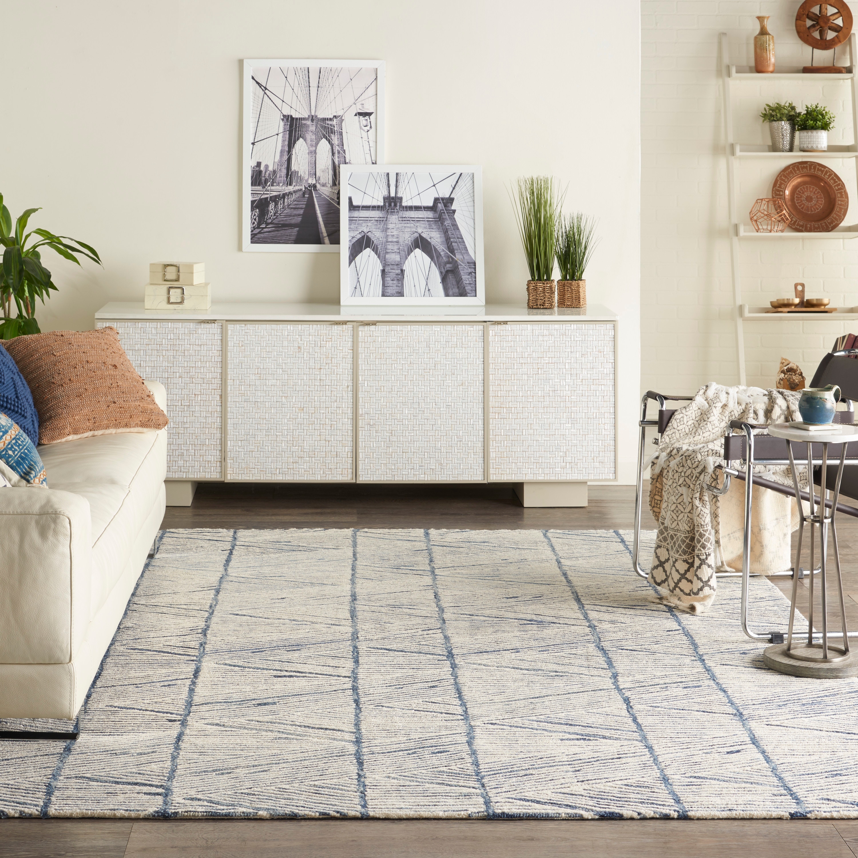 Nourison Home Area Rugs Colorado 8' x 10' White Blue Area Rug ...