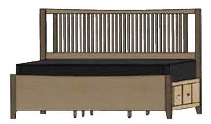 MAVIN Bedroom Atwood Spindle Bed with Right Side Drawers ATD08144 - Art ...