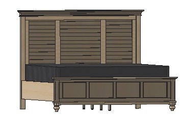 MAVIN Bedroom Charleston Louver Panel Bed with Low Footboard CHA15423 ...