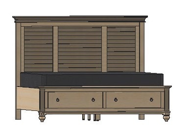 MAVIN Bedroom Charleston Louver Panel Bed with Drawers on End CHA15472 ...