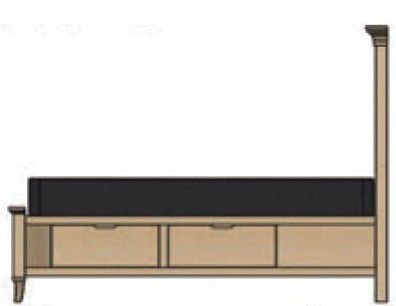 MAVIN Bedroom Tribeca Panel Bed with Right Side Drawers TRI14141 - Hollberg's Fine Furniture
