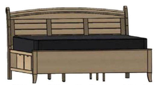 MAVIN Bedroom Tribeca Arch Panel Bed with Right Side Drawers TRI14543 ...