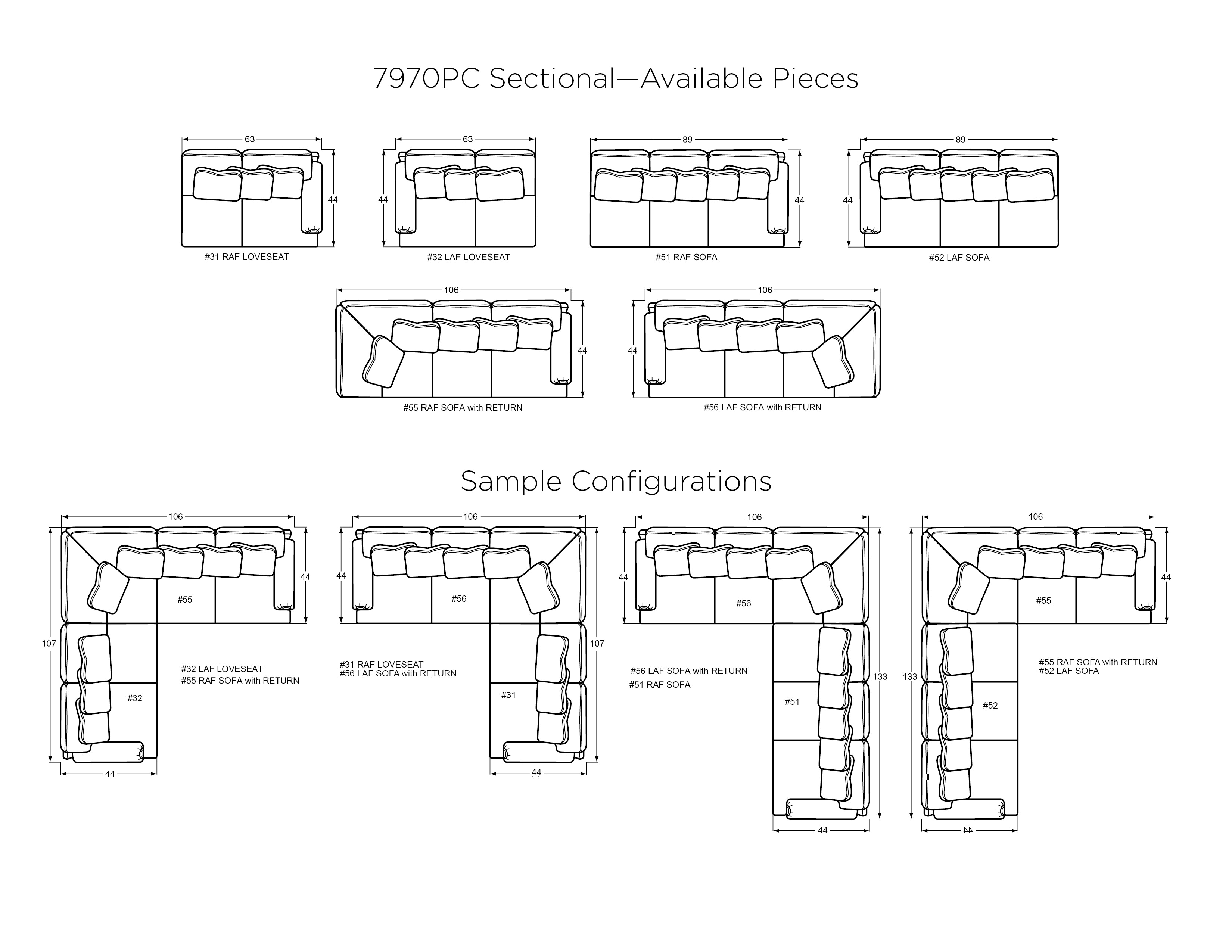 Craftmaster Living Room Sectional 7970-SECT - Carol House Furniture ...