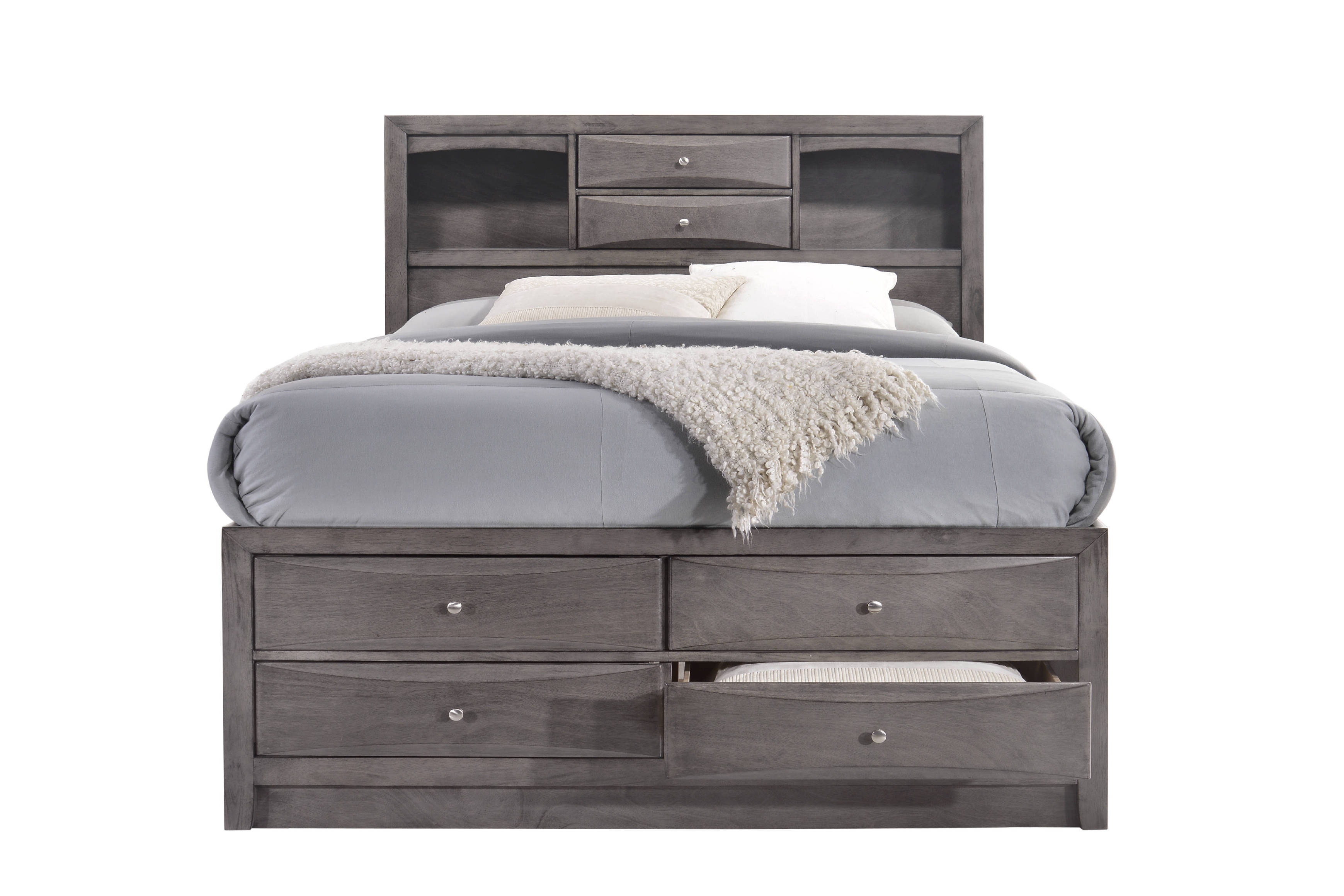 Elements International Bedroom Emily Grey Storage Bedroom - Elements ...