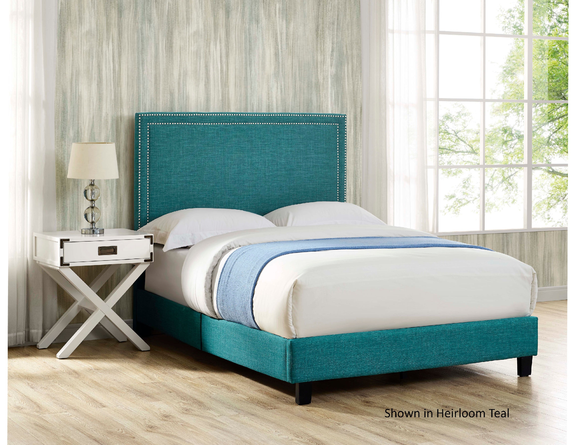 Elements International Bedroom Erica Upholstered Bed - Elements ...