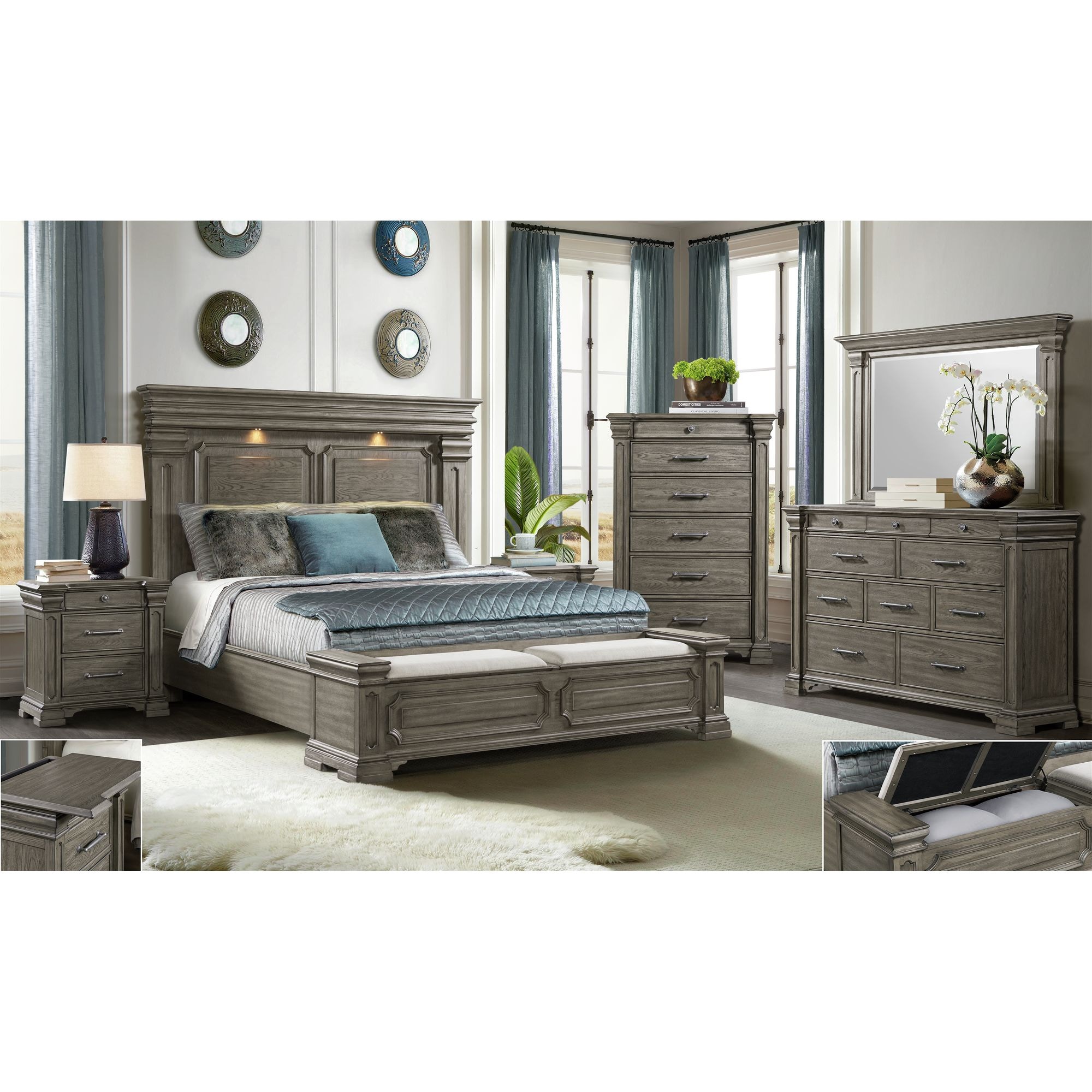 Elements International Bedroom Kings Court Bedroom - Elements ...