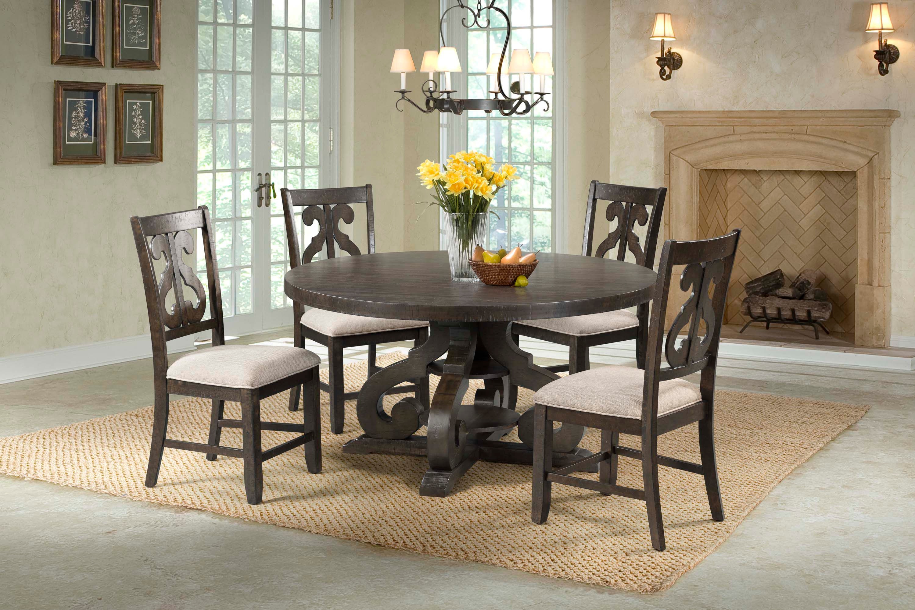 Elements International Dining Room Stone Round Dining Set - Elements ...