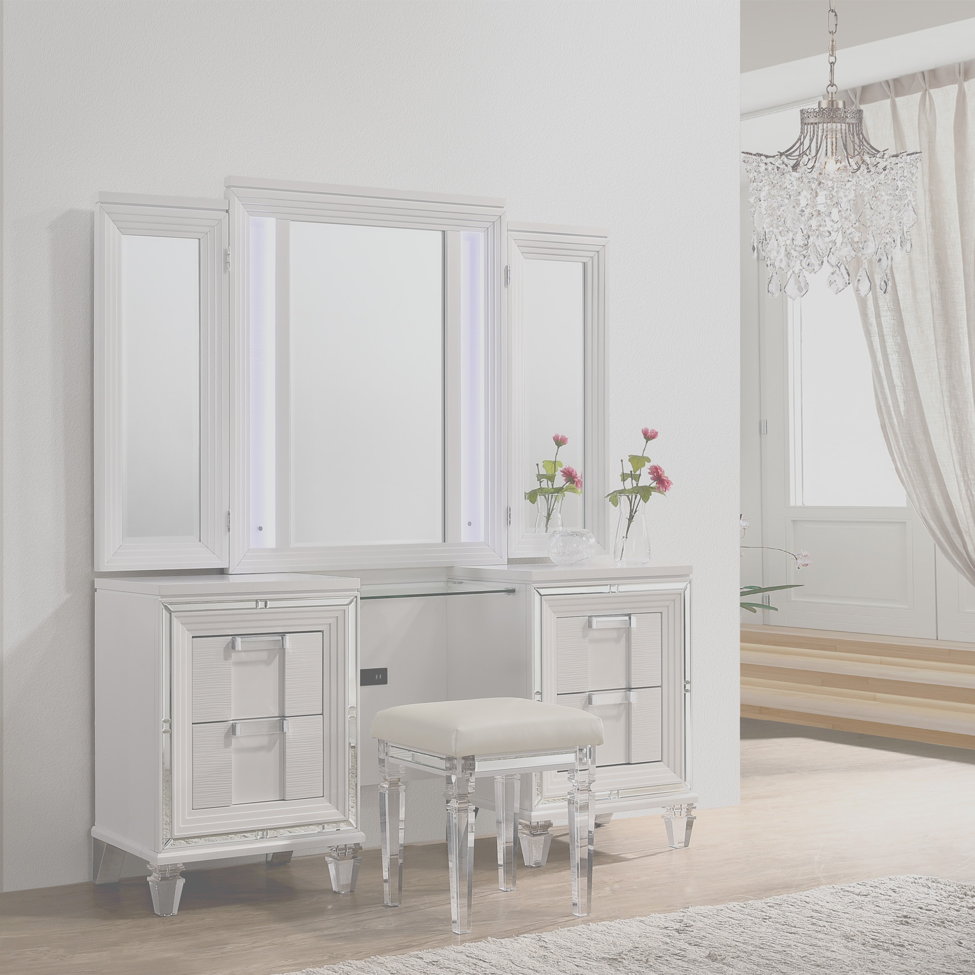 Elements International Bedroom Twenty Nine Vanity White - Elements ...