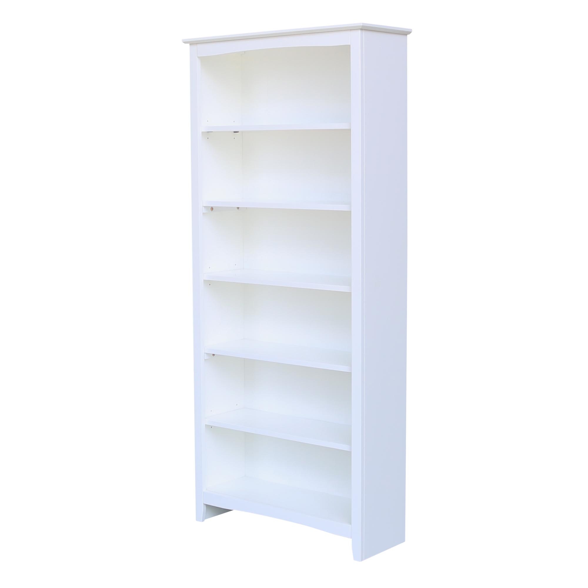 John Thomas Home Office 72'' Shaker Bookcase Pure White SH08-3227A ...