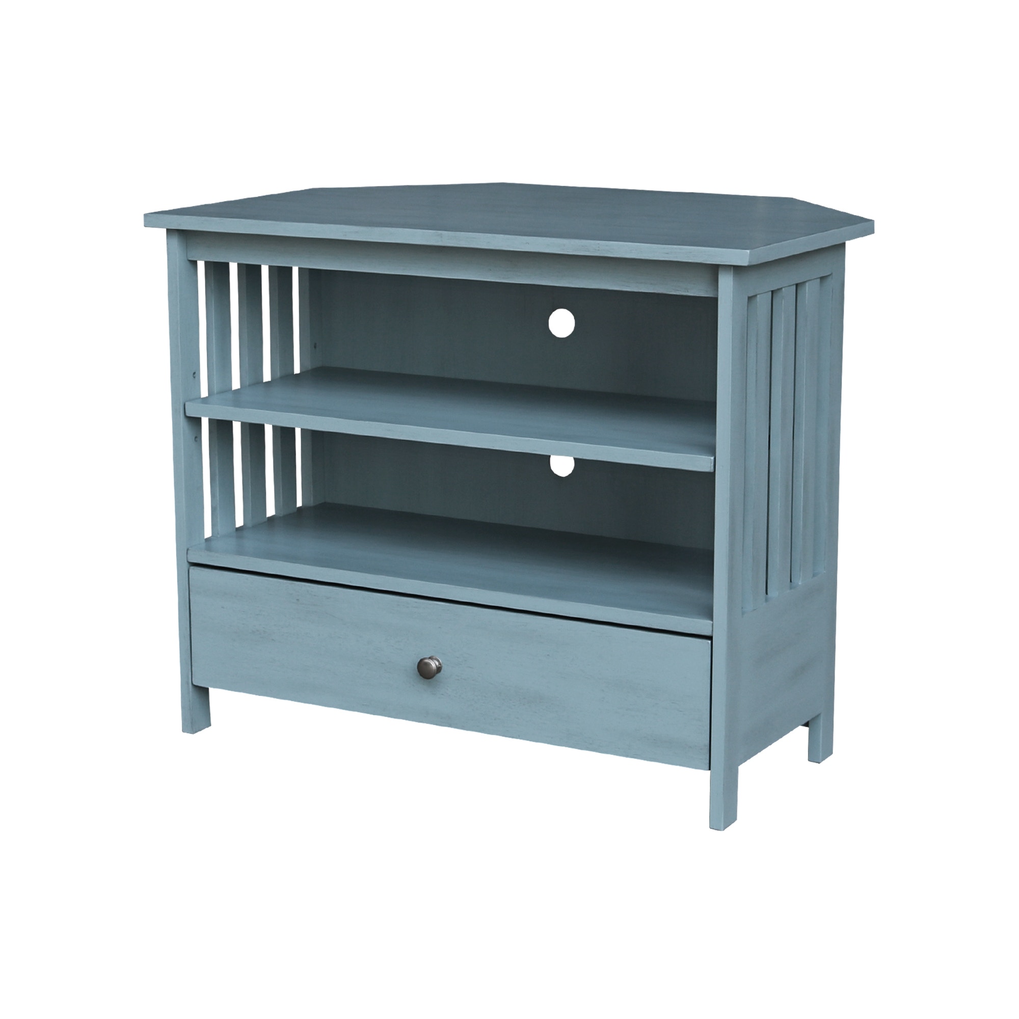 John Thomas Living Room Mission Corner TV Stand Ocean Blue TV32 27 Interior Furniture Resources