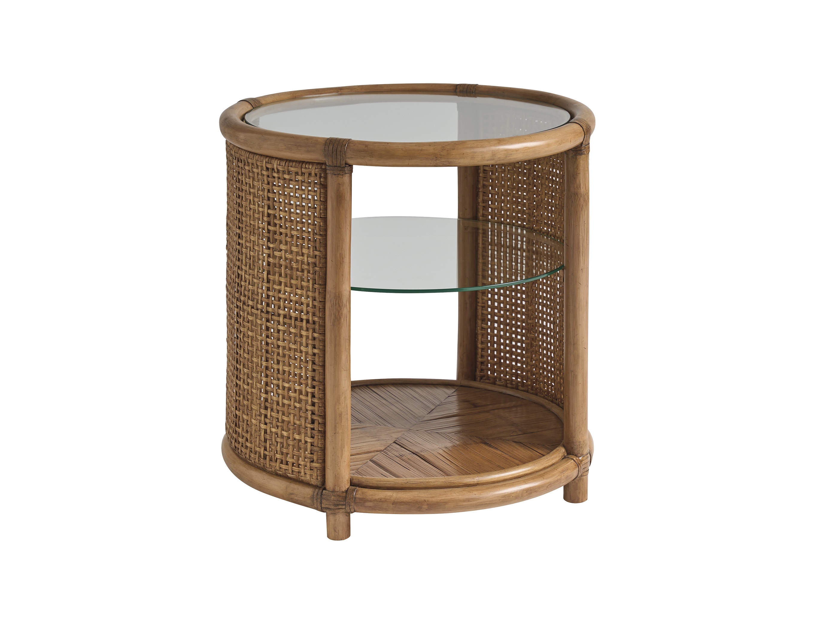 Tommy Bahama Home Living Room Tortuga Round End Table 579-950C - Indian ...