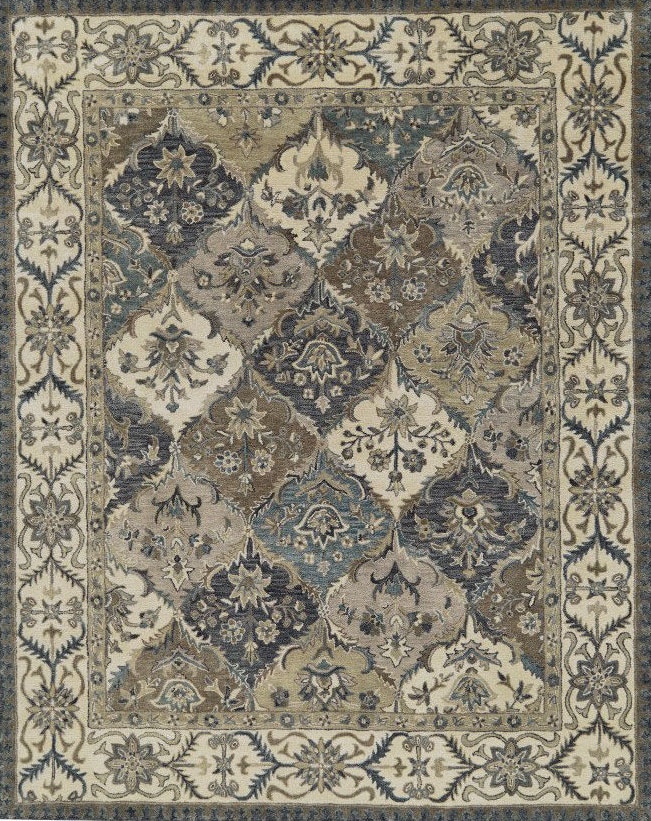Feizy Area Rugs Eaton Traditional Bordered, Blue/Gray/Taupe, 5' x 8 ...