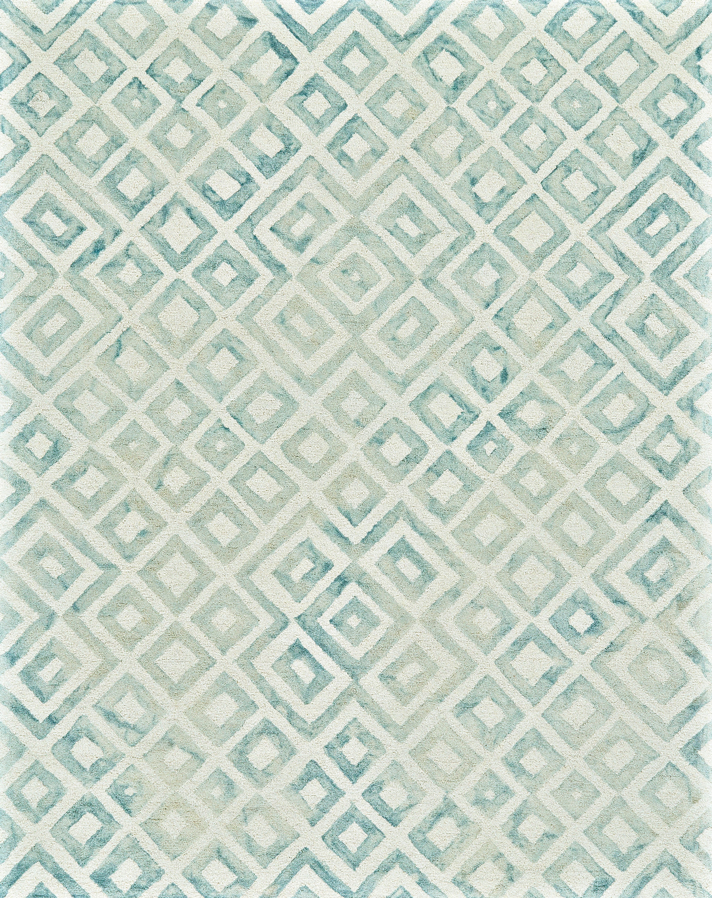 Feizy Area Rugs Lorrain Modern Diamond, Ivory/Green/Gray, 2' x 3 ...