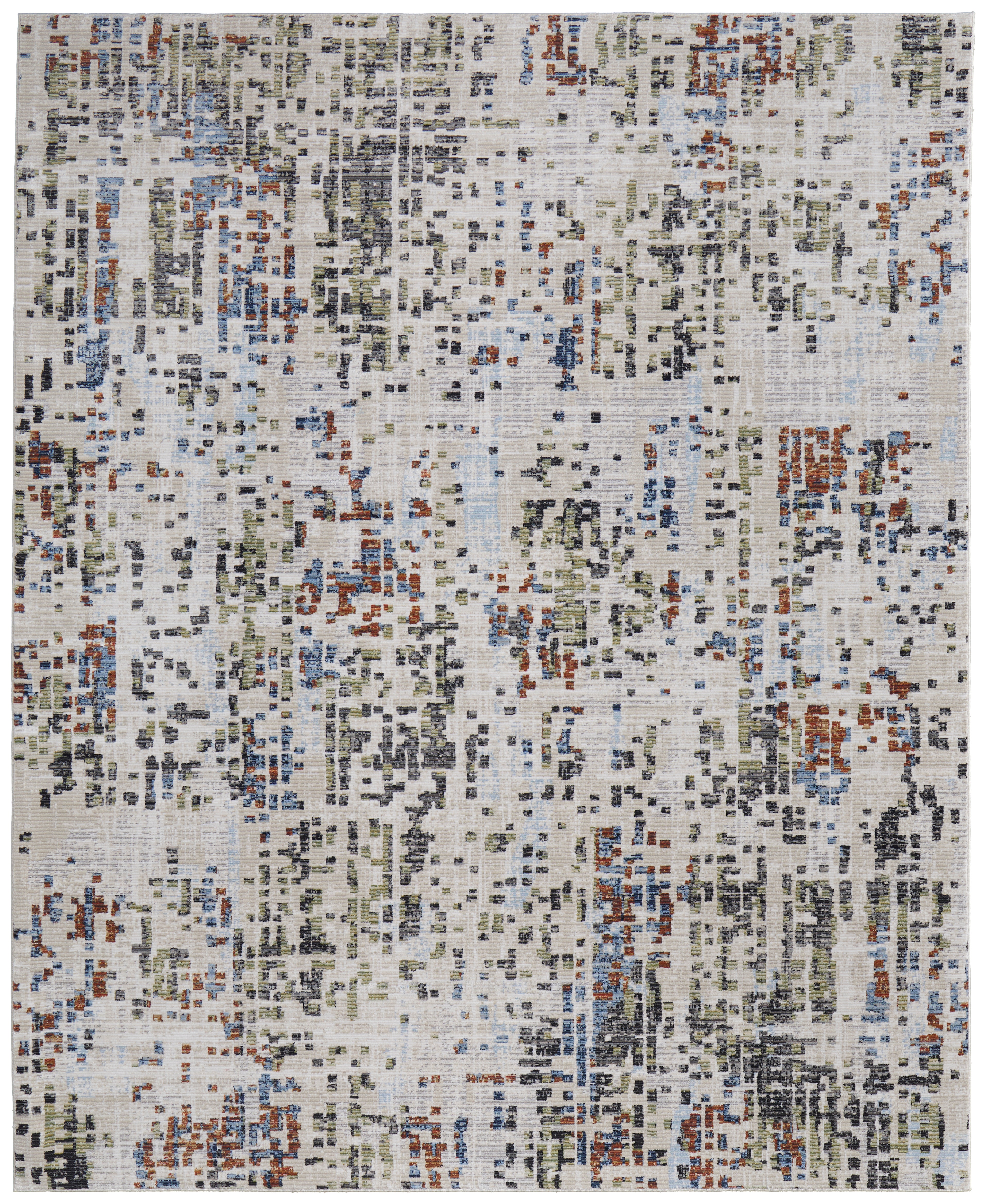 Feizy Area Rugs Sonora Modern Abstract, Ivory/Green/Blue, 6'-7" x 9'-6 ...