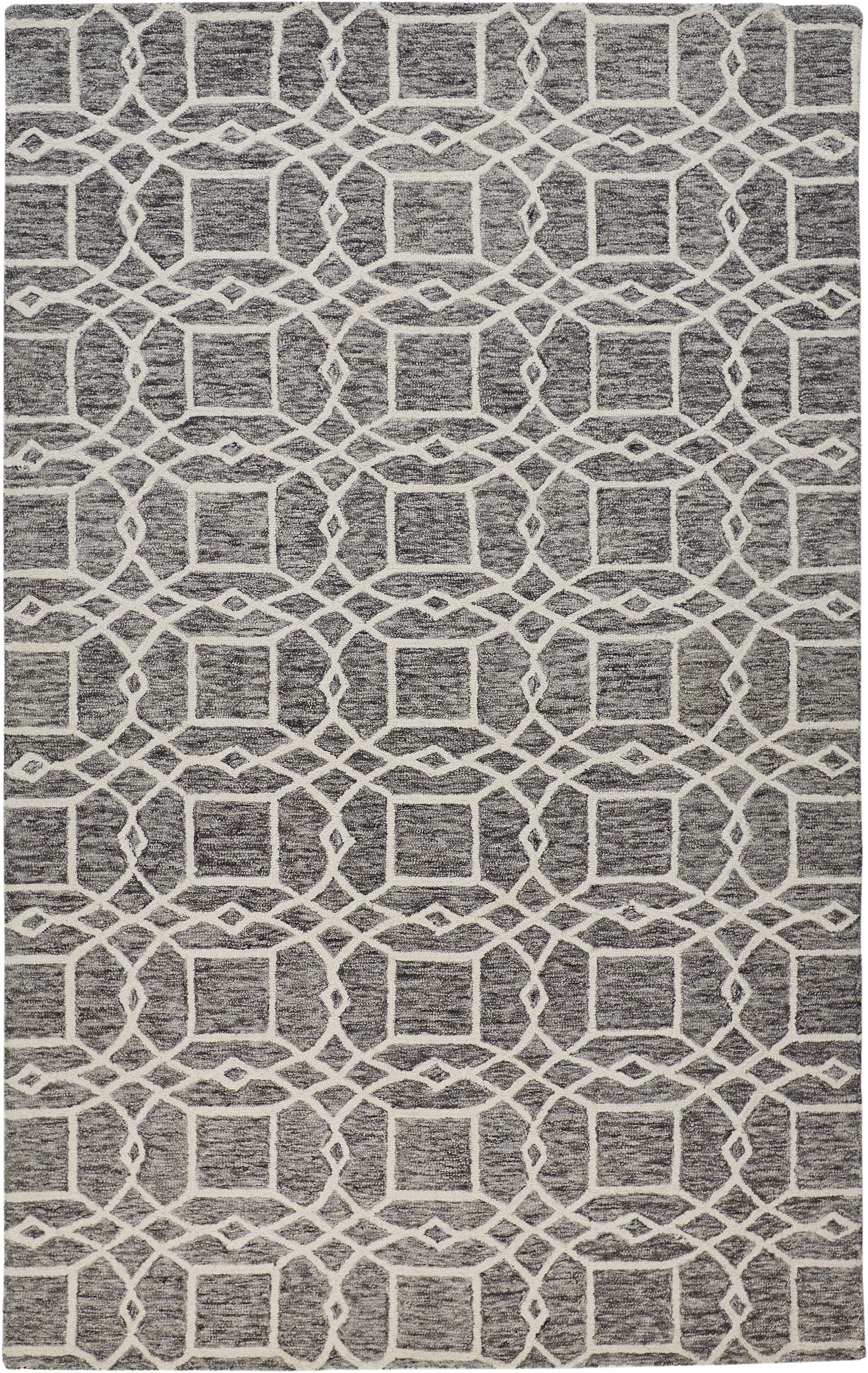 Feizy Area Rugs Rhett Transitional Trellis and Lattice, Black/Gray ...