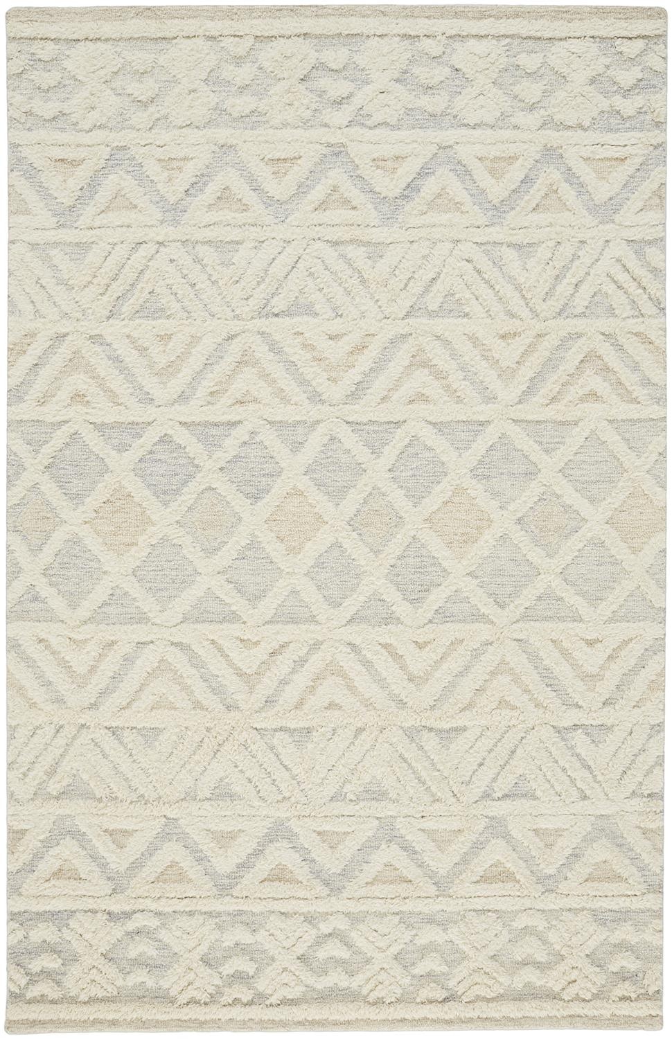 Feizy Area Rugs Anica Traditional Geometric, Ivory/Blue/Tan, 2' x 3 ...