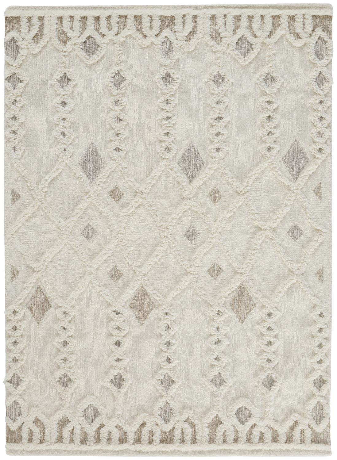 Feizy Area Rugs Anica Transitional Trellis and Lattice, Ivory/Tan ...