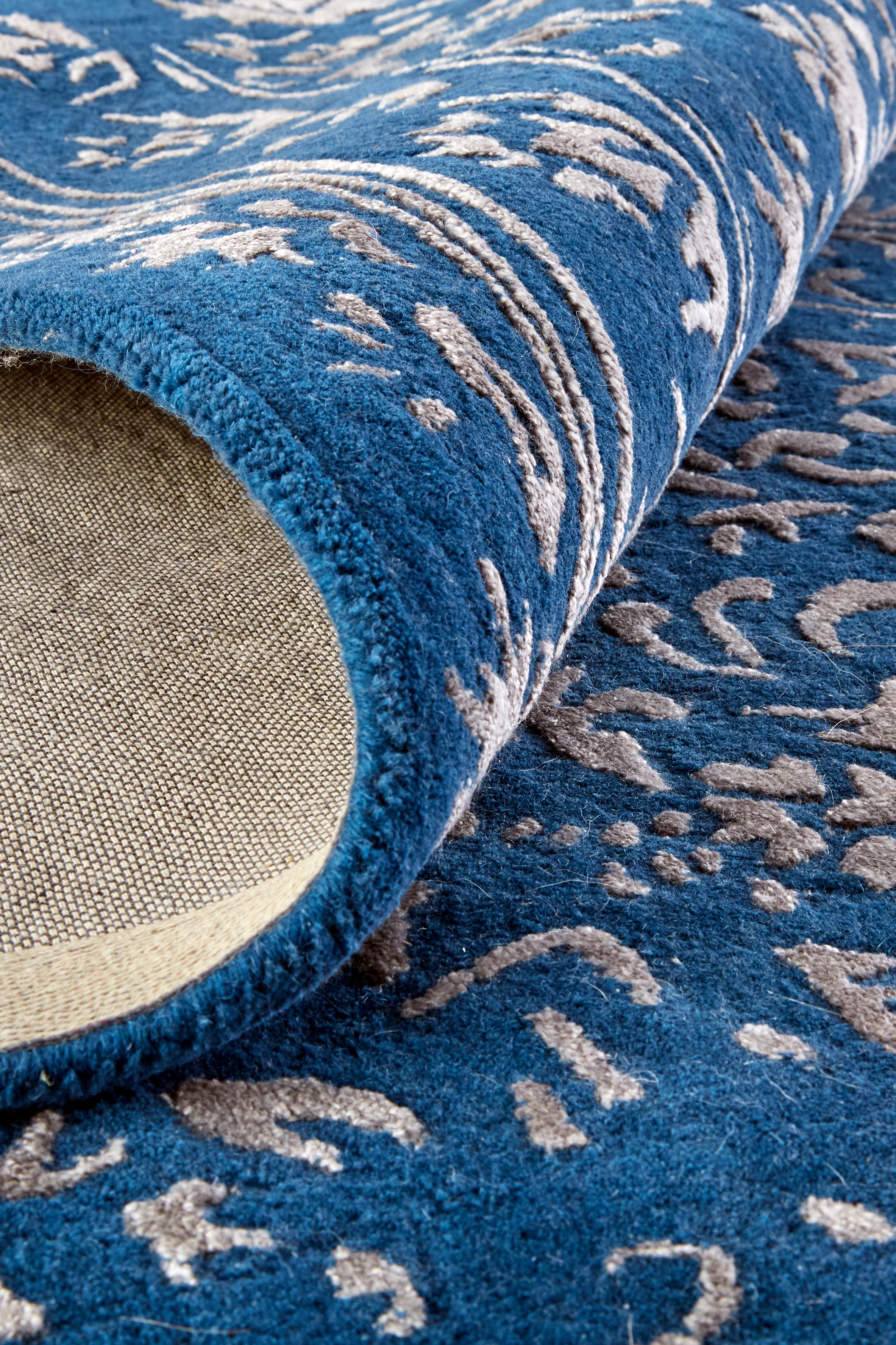 Feizy Hallway Runners Rugs Bella Transitional Oriental, Blue/Silver, 2 ...