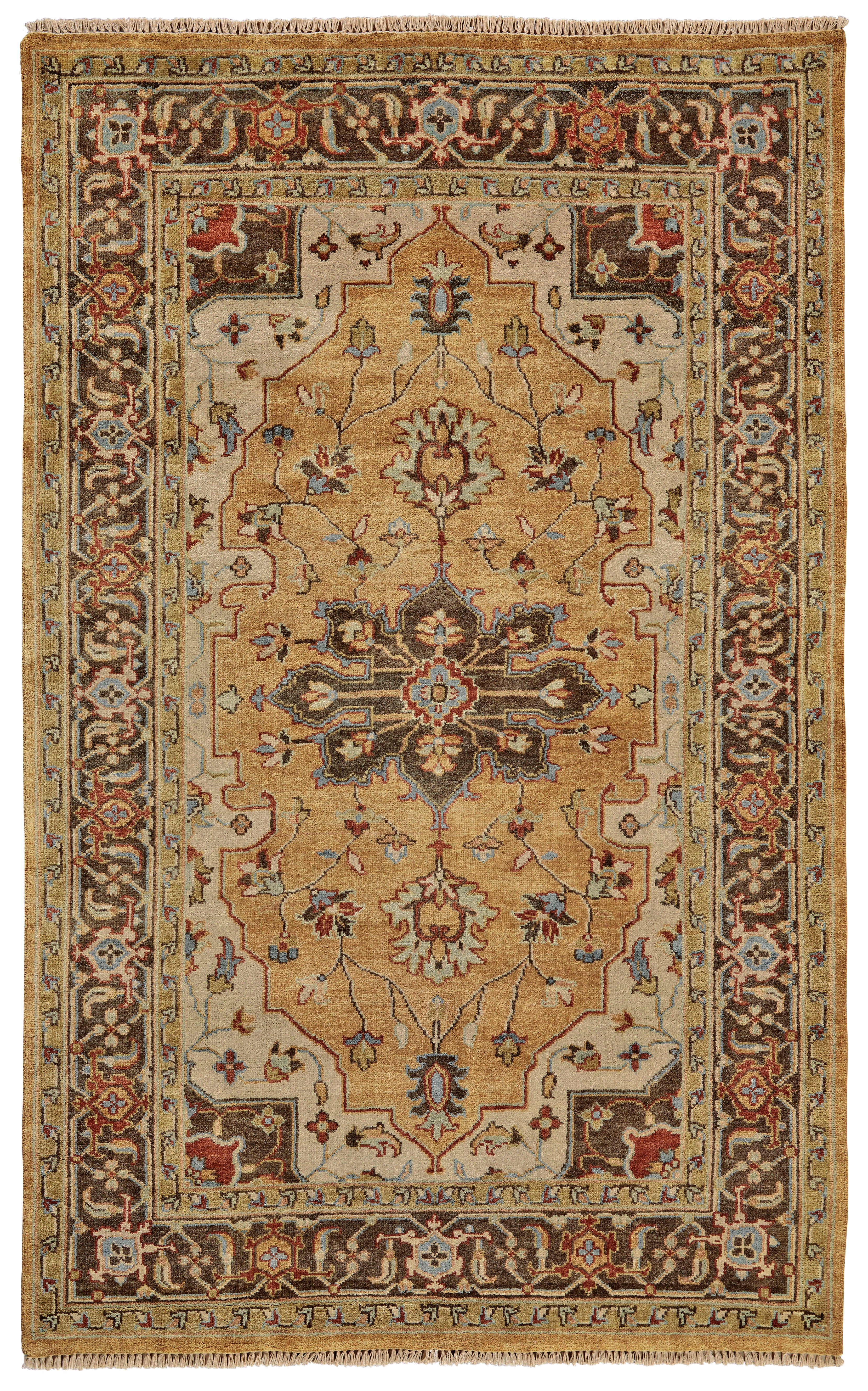 Feizy Area Rugs Ustad Traditional Persian, Tan/Gold/Taupe, 7'-9" x 9'-9 ...