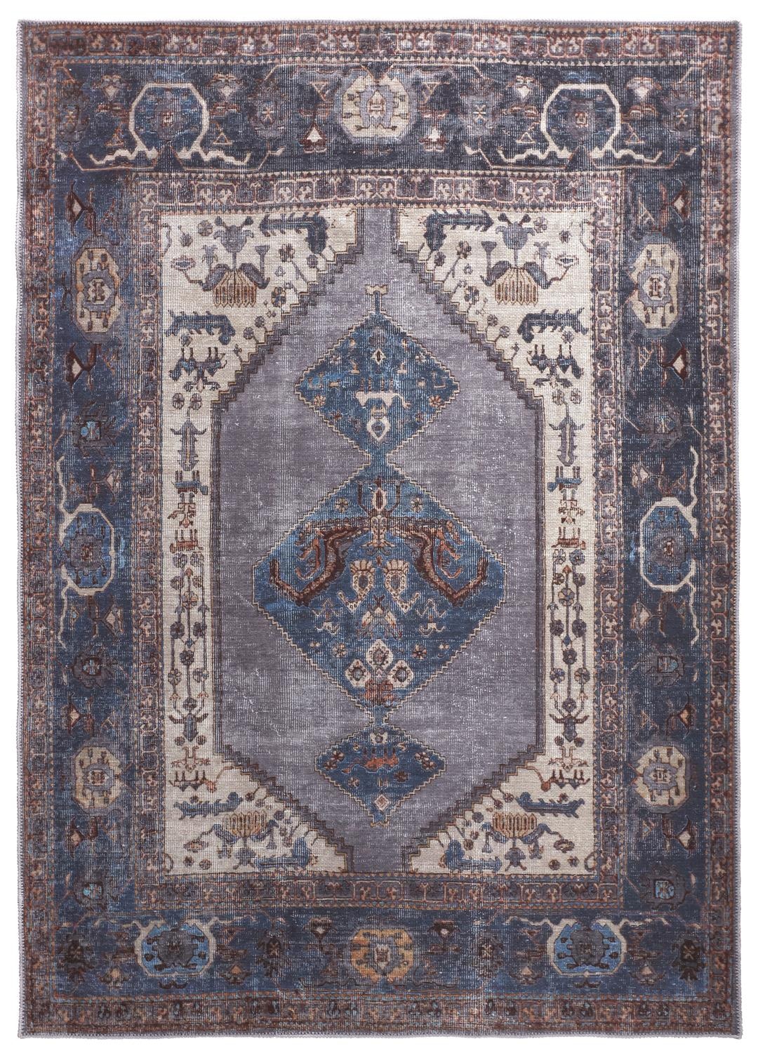 Feizy Area Rugs Percy Transitional Medallion, Blue/Brown/Ivory, 9'-2" x ...