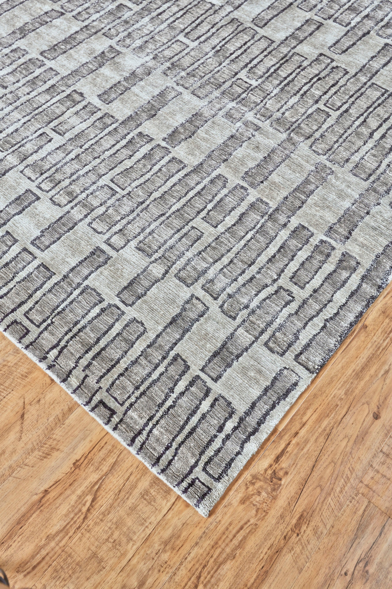 Feizy Area Rugs Mambasa Modern Geometric, Tan/Taupe/Black, 7'-9" x 9'-9 ...