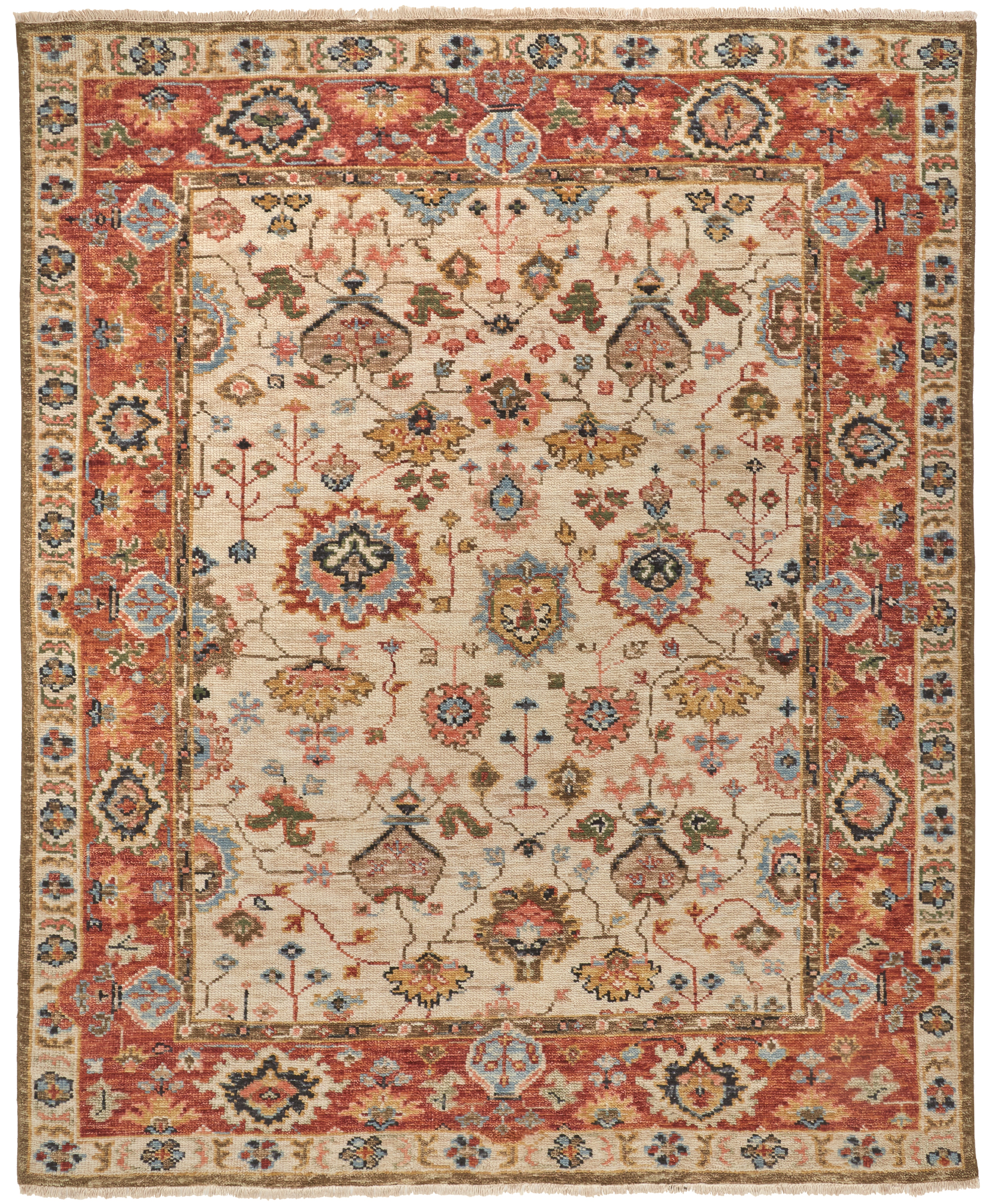 Feizy Hallway Runners Rugs Carrington Traditional Oriental, Ivory/Red ...