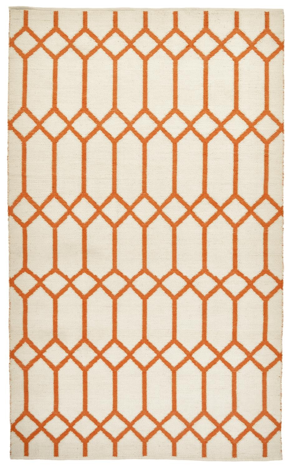 Feizy Area Rugs Coastal Layers Transitional Geometric, Ivory/Orange, 5 ...