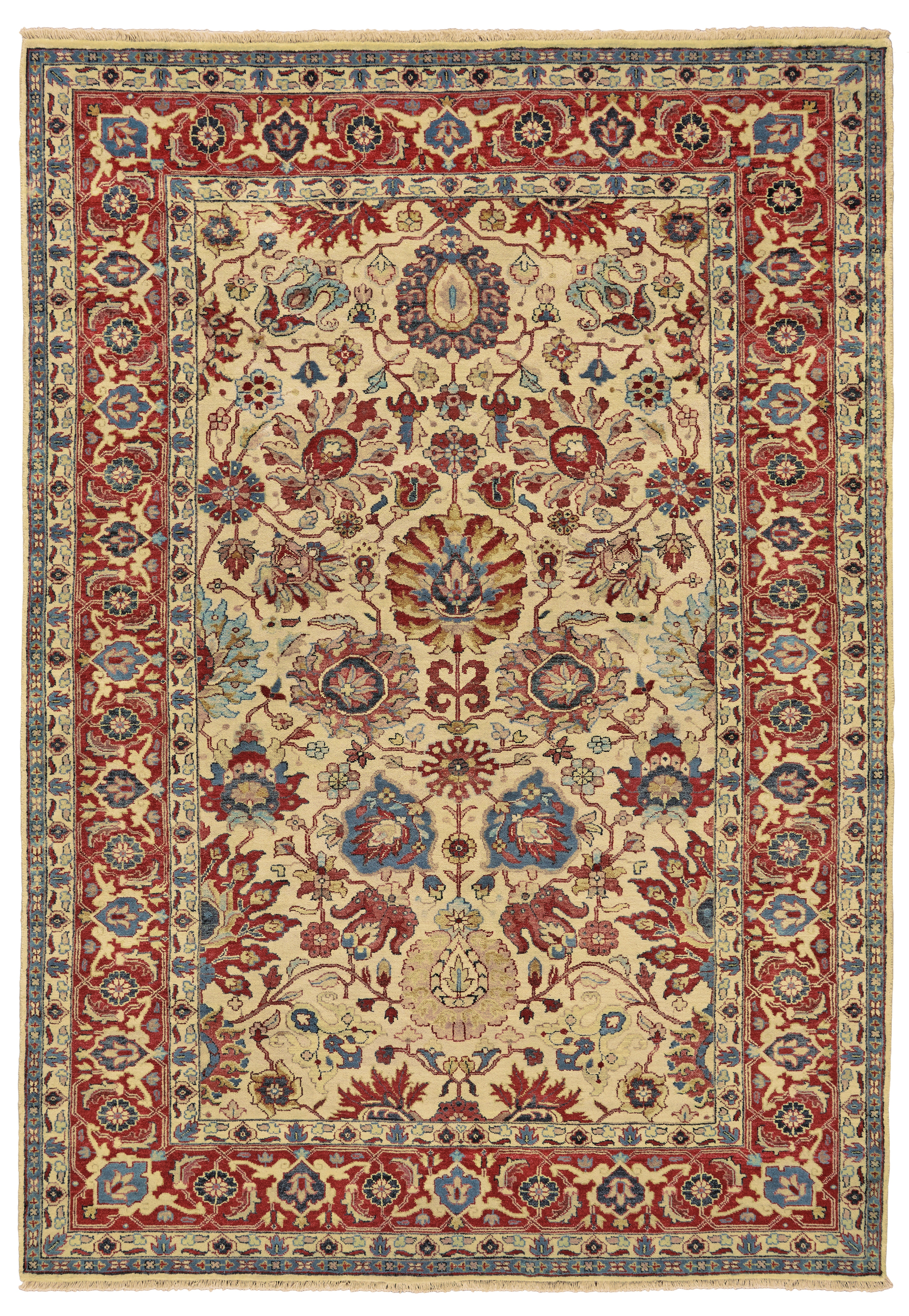 Feizy Area Rugs Anoosha Traditional Persian, Ivory/Red/Blue, 5'-6" x 8 ...