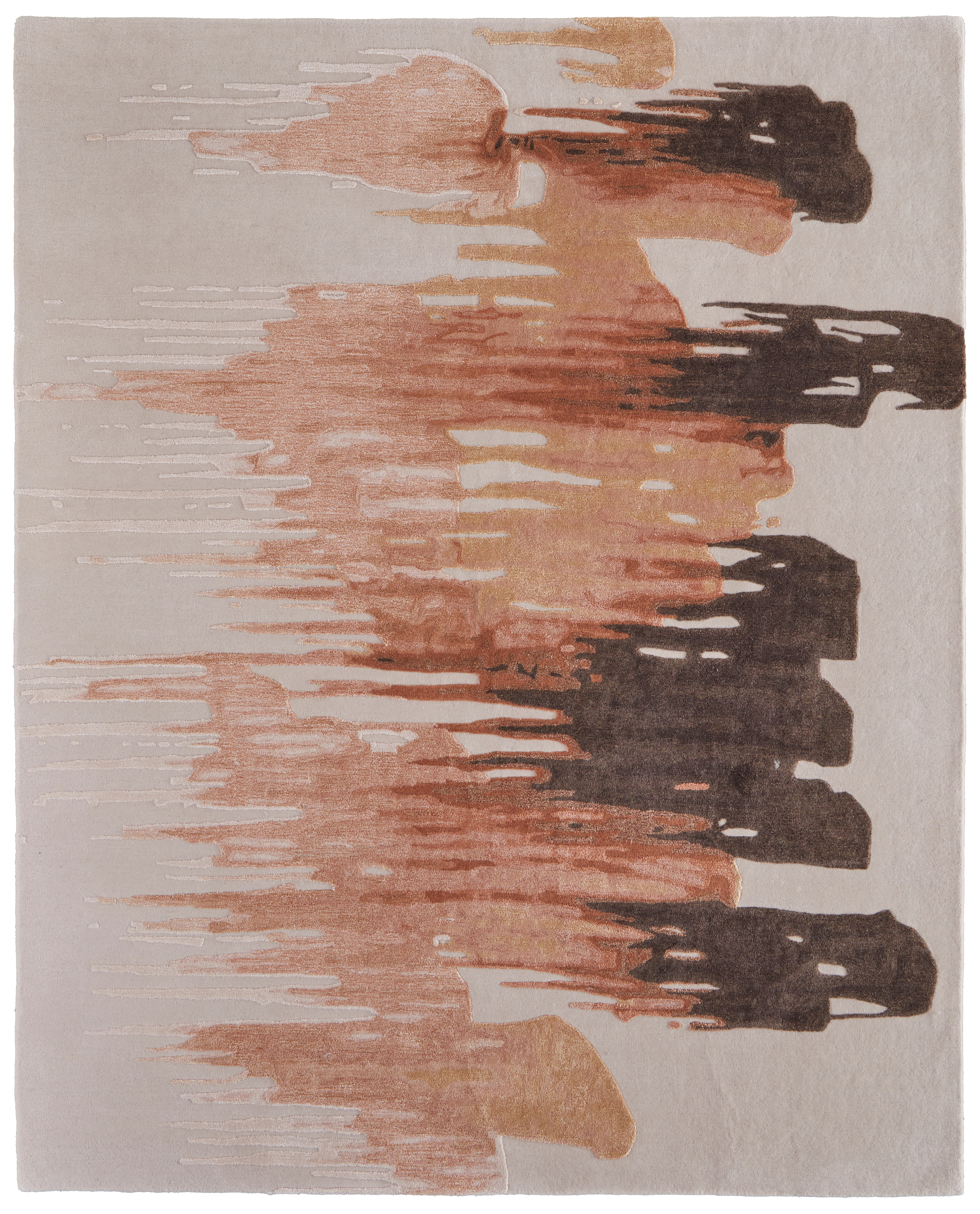 Feizy Area Rugs Anya Transitional Abstract, Red/Brown/Orange, 12' x 15 ...