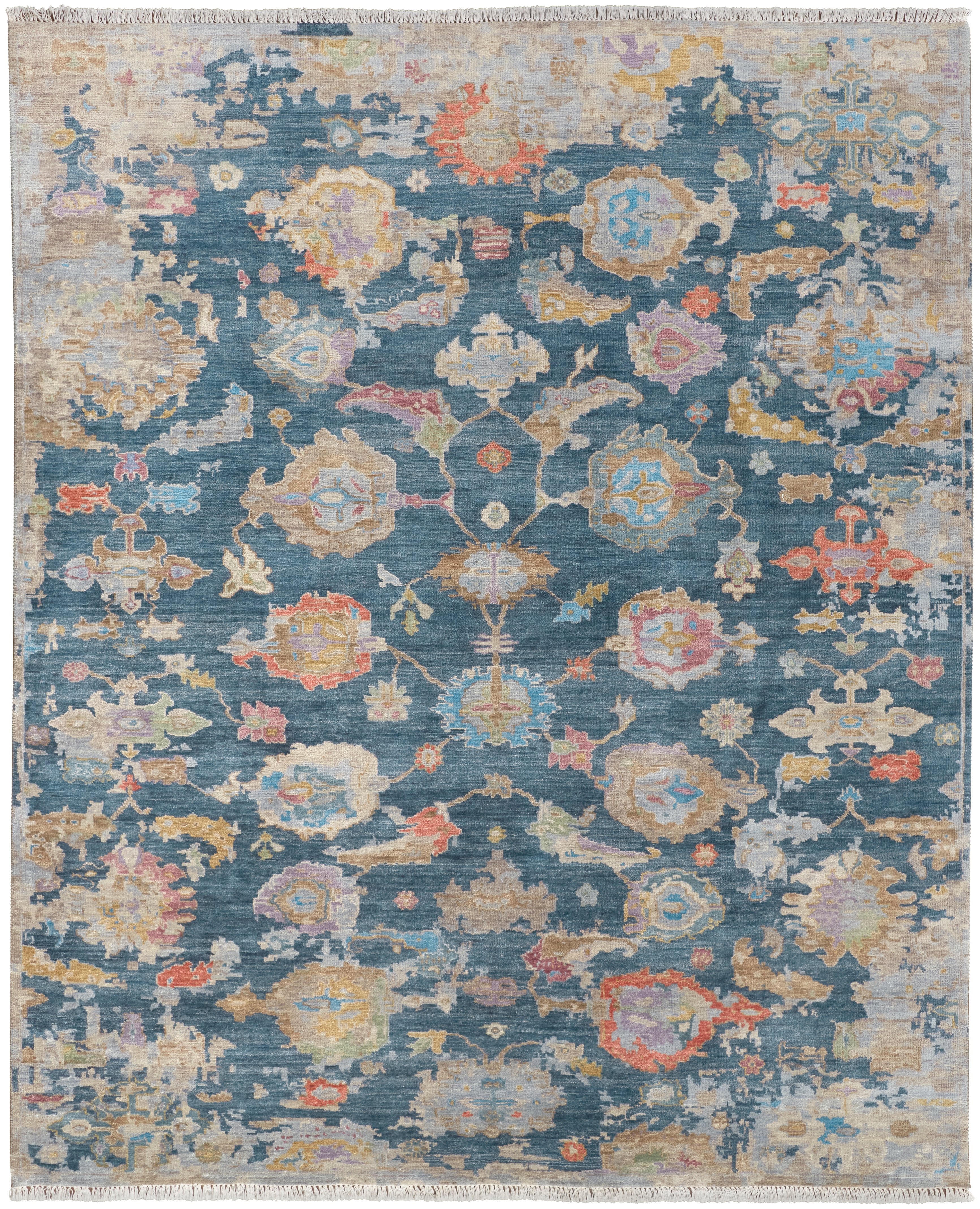 Feizy Area Rugs Noris Transitional Floral and Botanical, Blue/Tan ...