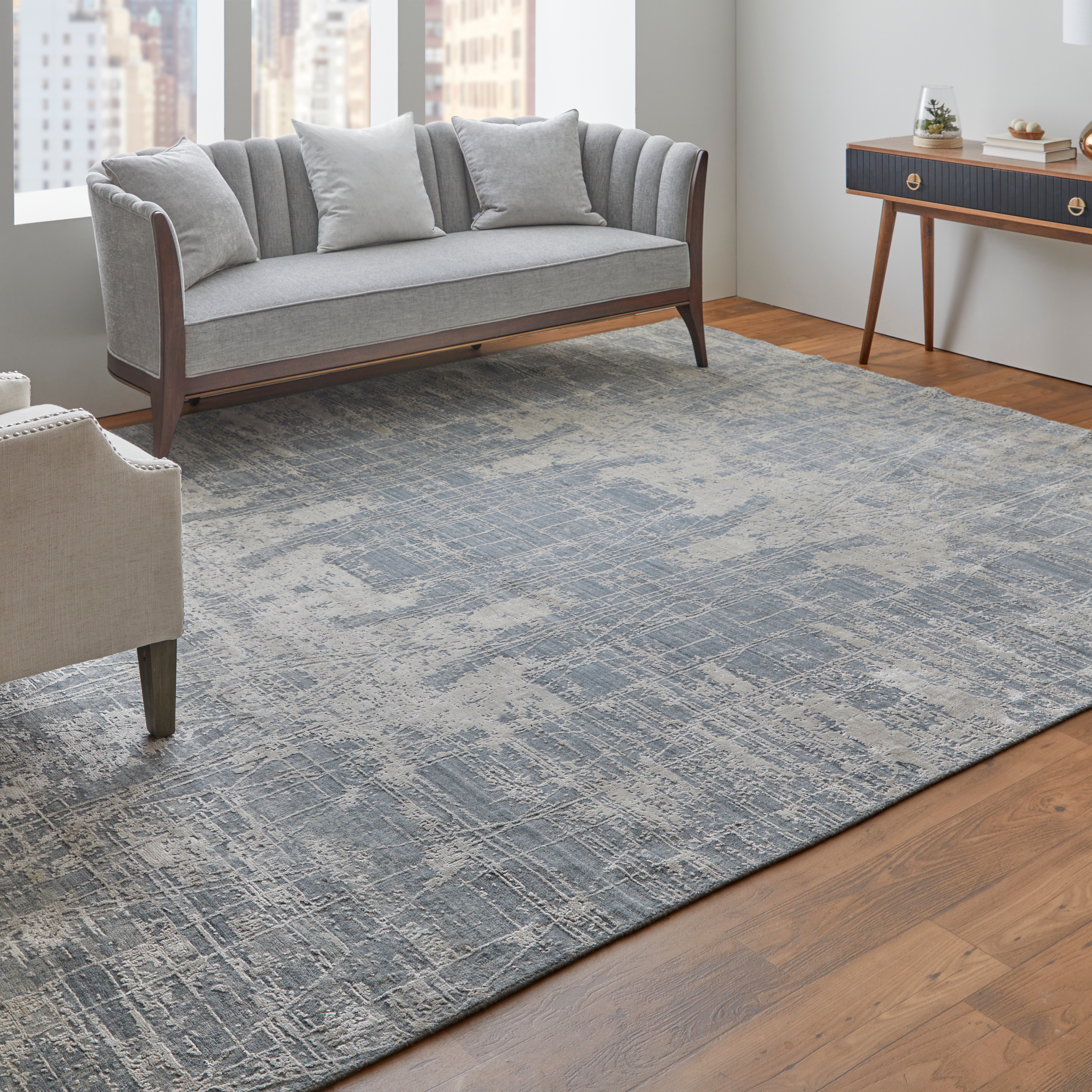 Feizy Area Rugs Eastfield Modern Abstract, Gray, 10' x 14' Area Rug ...